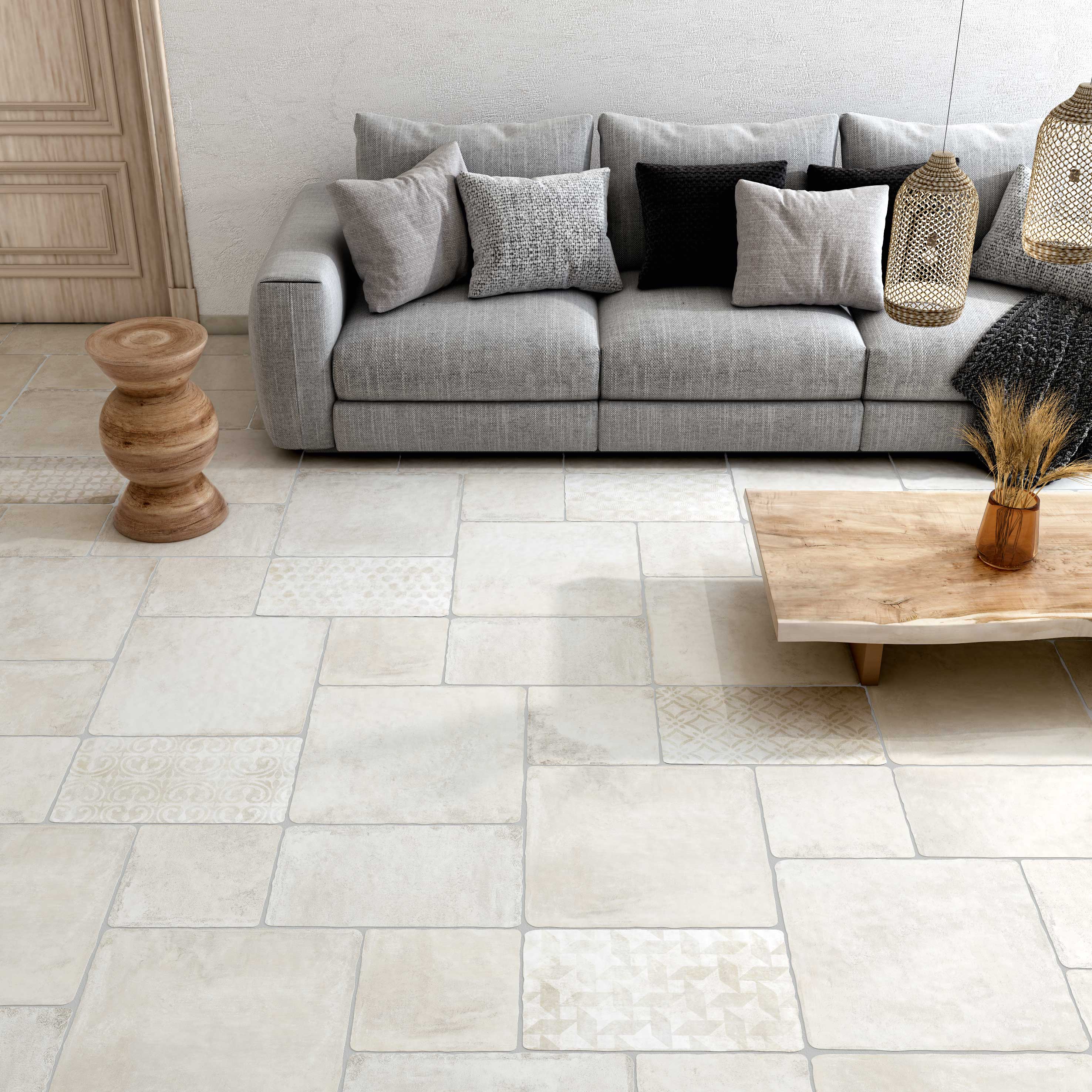 Carrelage mur intérieur / sol intérieur effet pierre blanc Monastère l ...