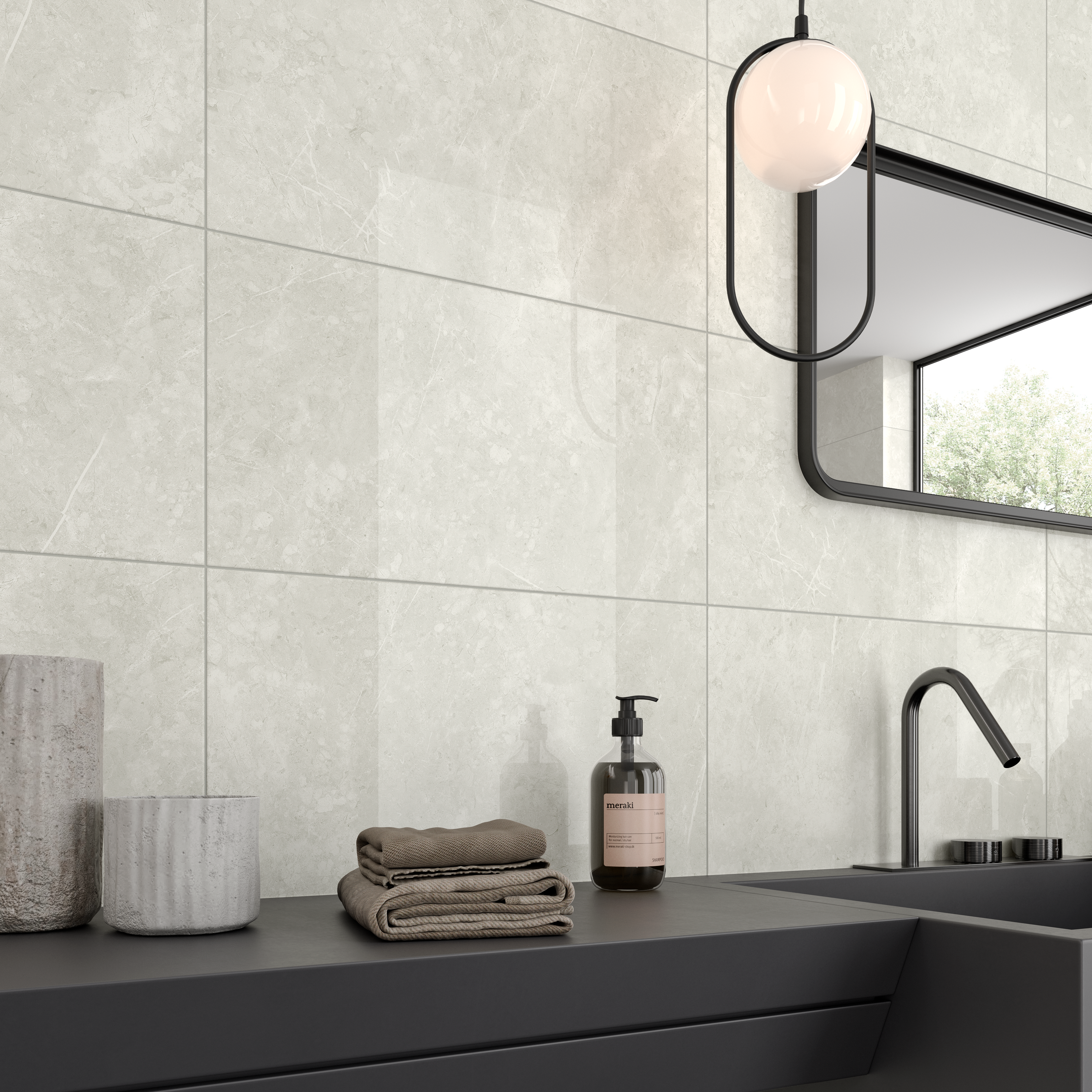 Azulejo cerámico Santorini efecto mármol gris brillo 30x60 cm ARTENS ...