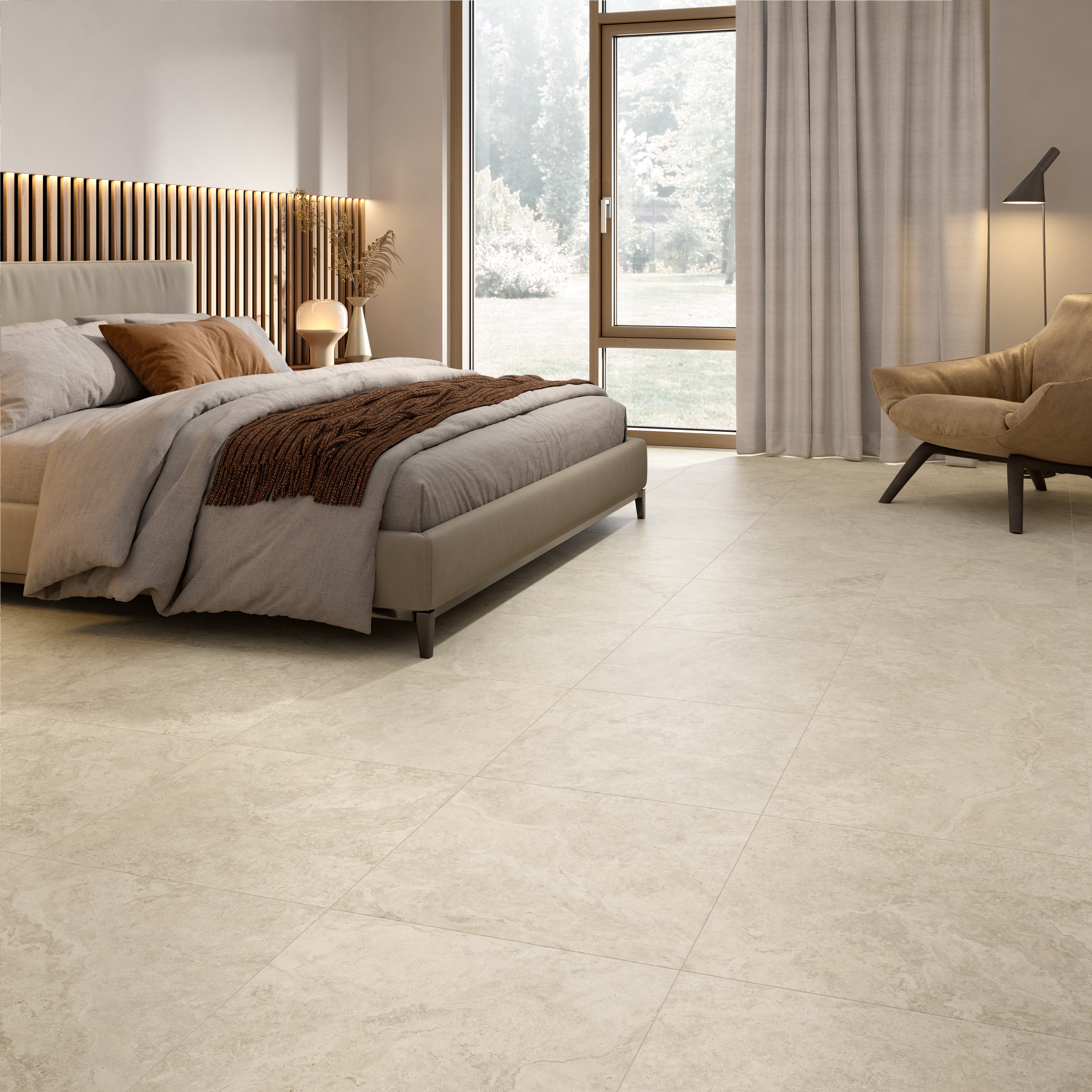 Carrelage sol / mur effet travertin beige clair Sweet l.60 x L.60 cm ...