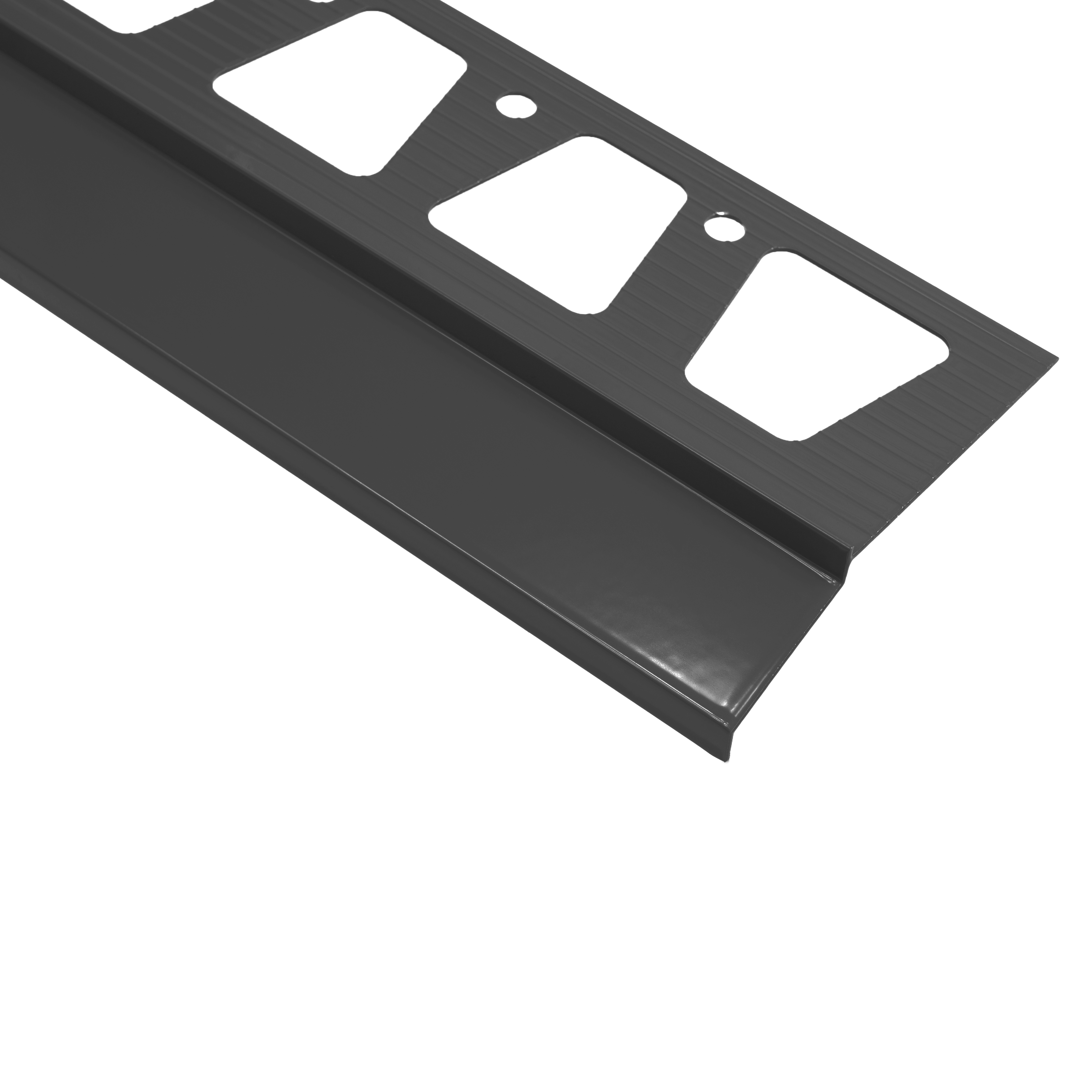 Profilé pour balcon ou terrasse gris foncé brillant alu, STANDERS, L ...