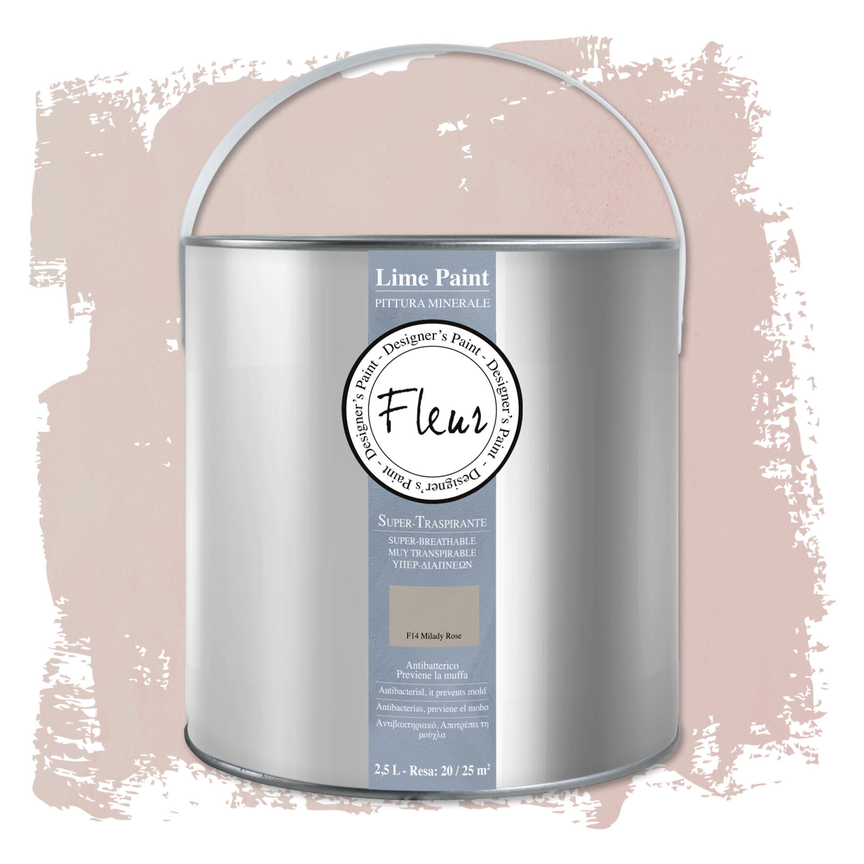 Pittura decorativa a calce Lime Paint FLEUR nuvolato rosa milady rose 2 ...