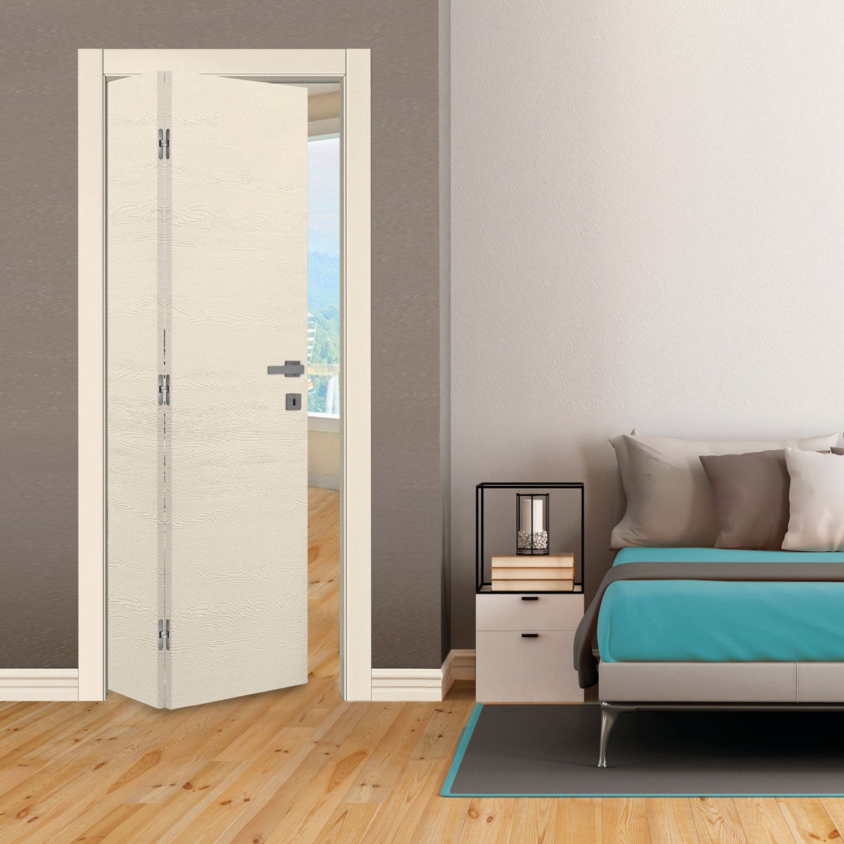 Porta pieghevole a libro asimmetrica Mast avorio L 70 x H 210 cm ...