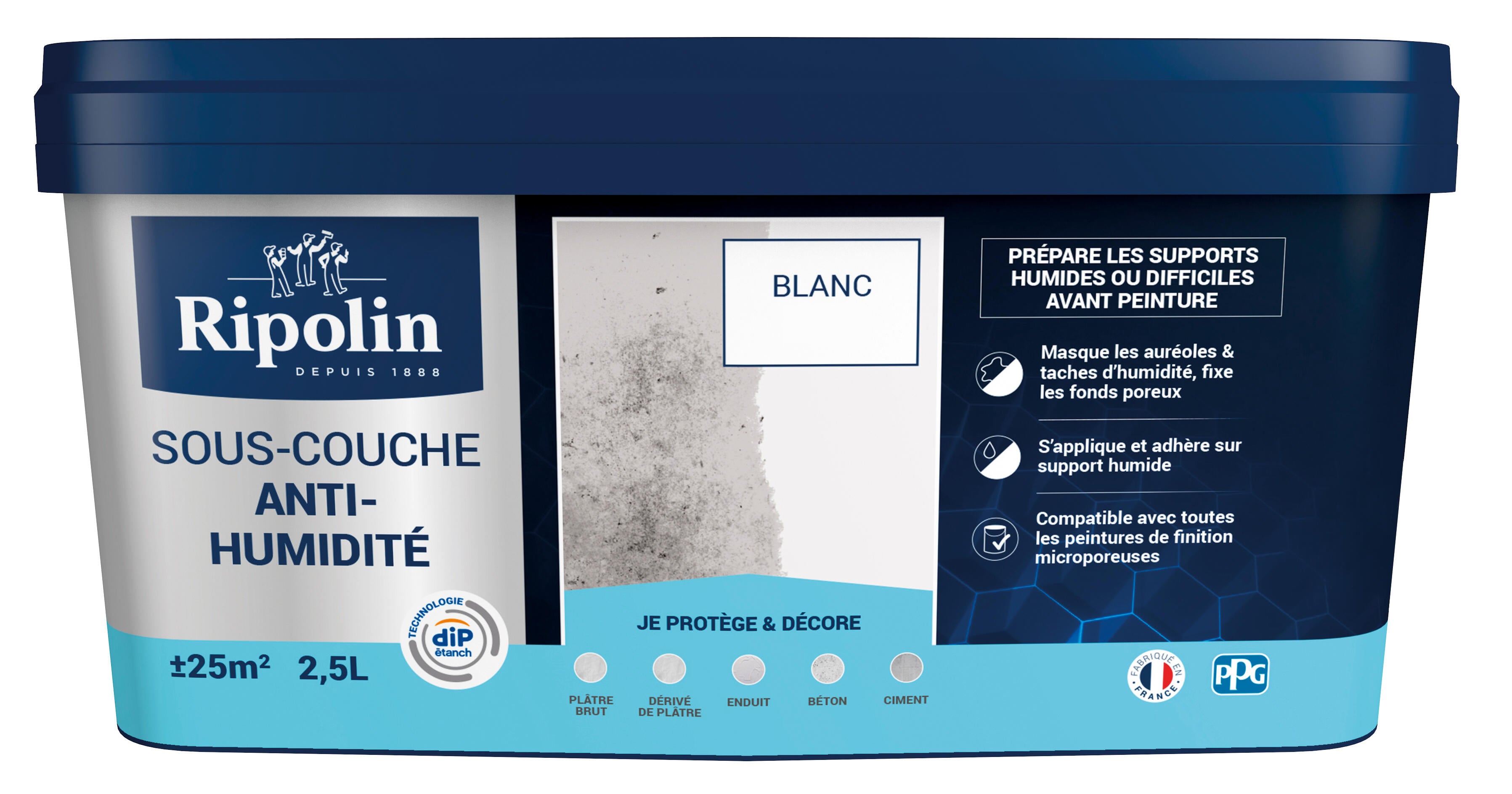 Sous-couche anti-humidité blanc RIPOLIN blanc 2.5 l | Leroy Merlin