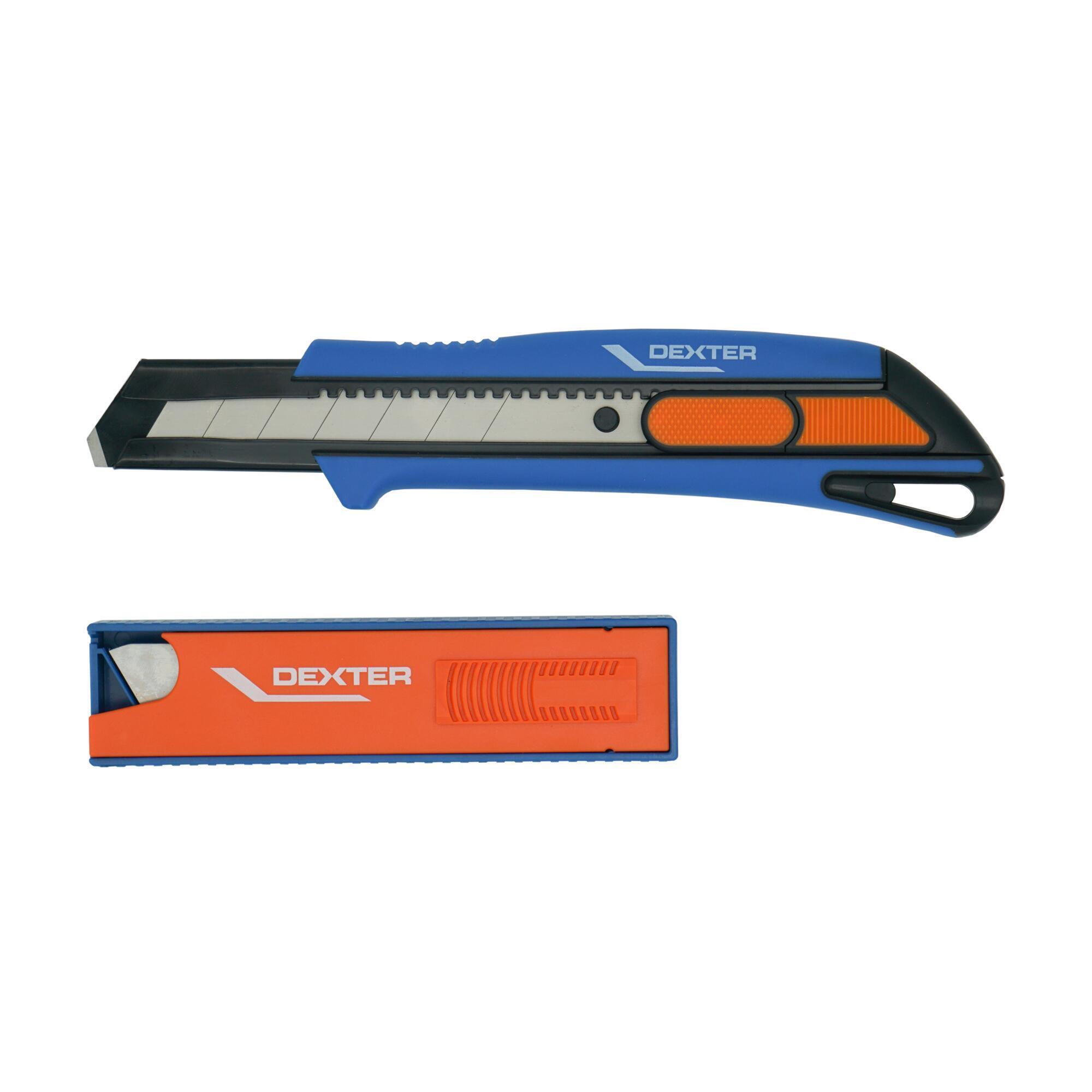 Cutter 25mm rétractable DEXTER + 3 lames de rechange | Leroy Merlin