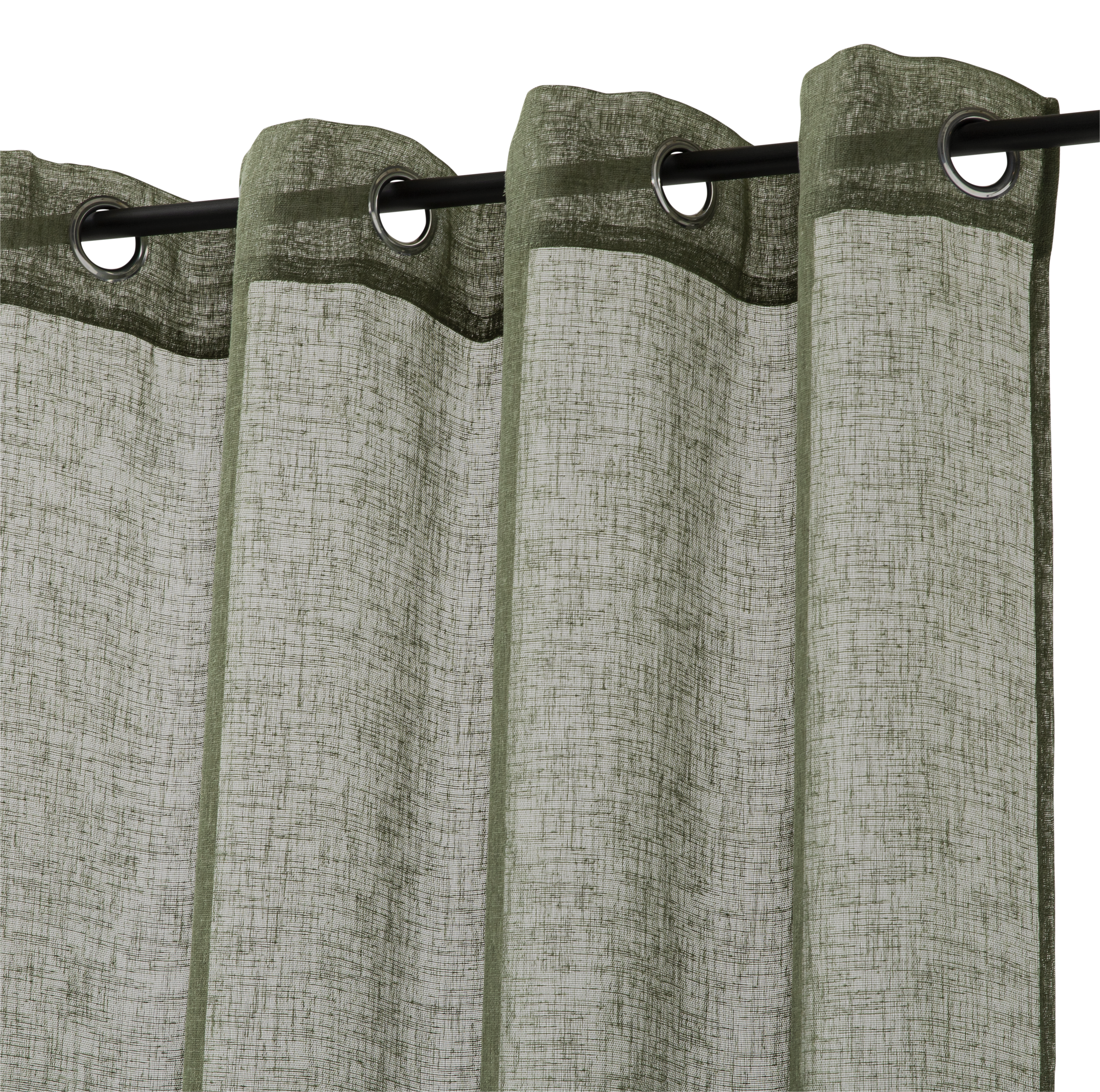 Visillo ollaos Giani INSPIRE liso verde kaki de 140x240cm | Leroy Merlin