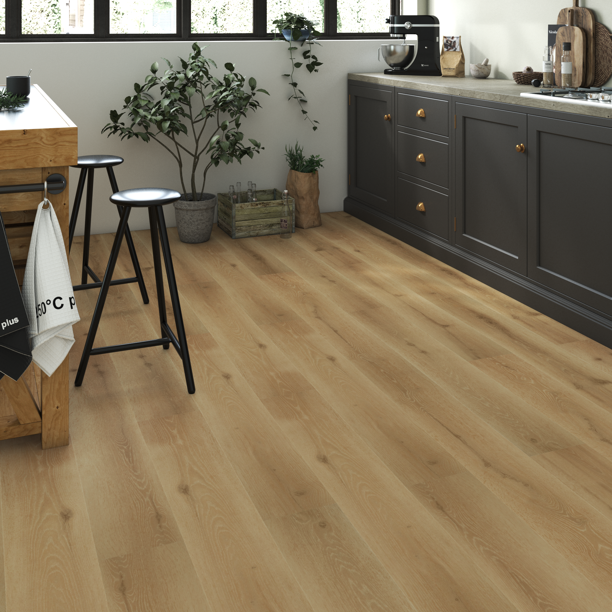 Pavimento SPC effetto legno rovere naturale Sp 5 mm passaggio intensivo ...