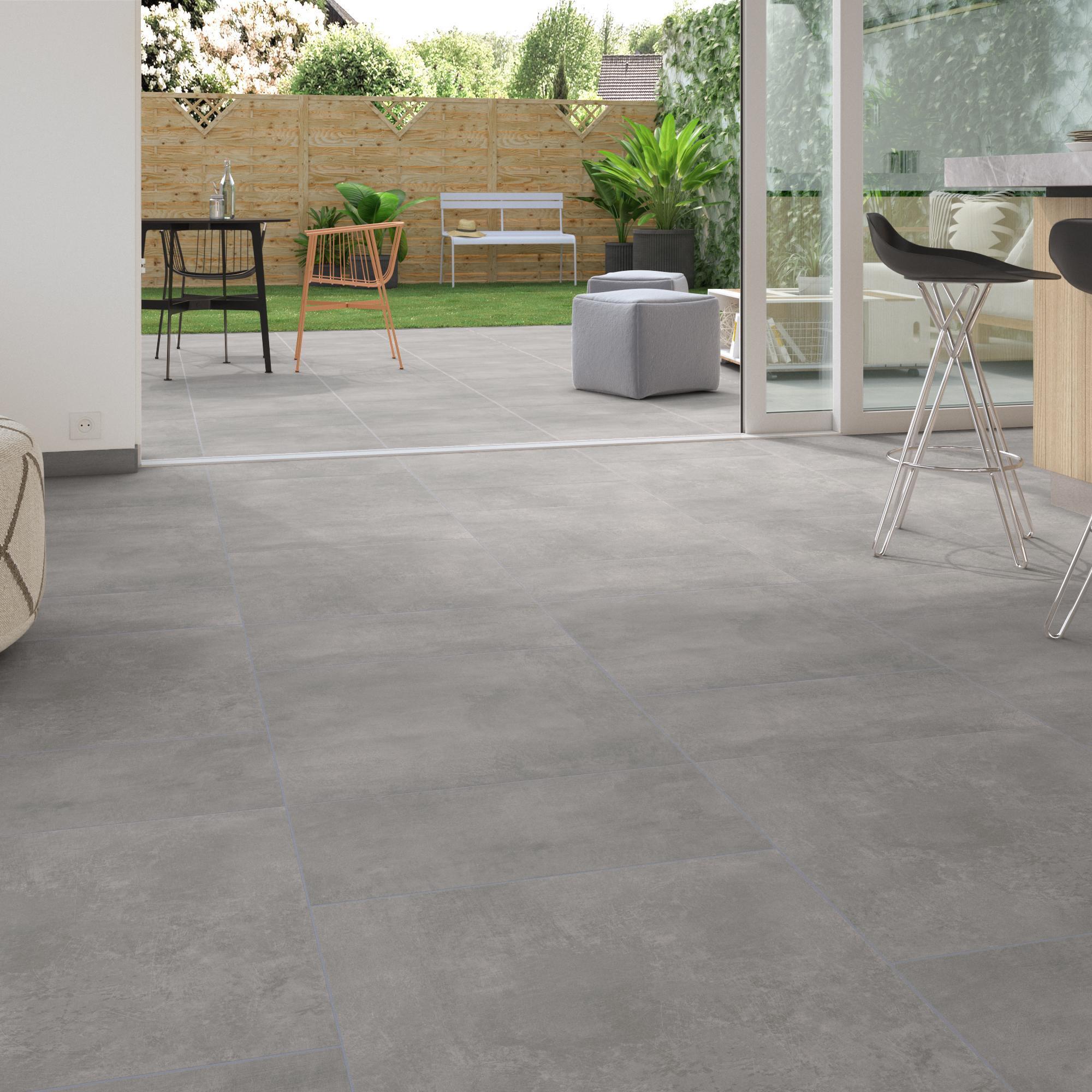 Carrelage sol/ mur intérieur effet ciment gris clair Urban l.30 x L.60 ...