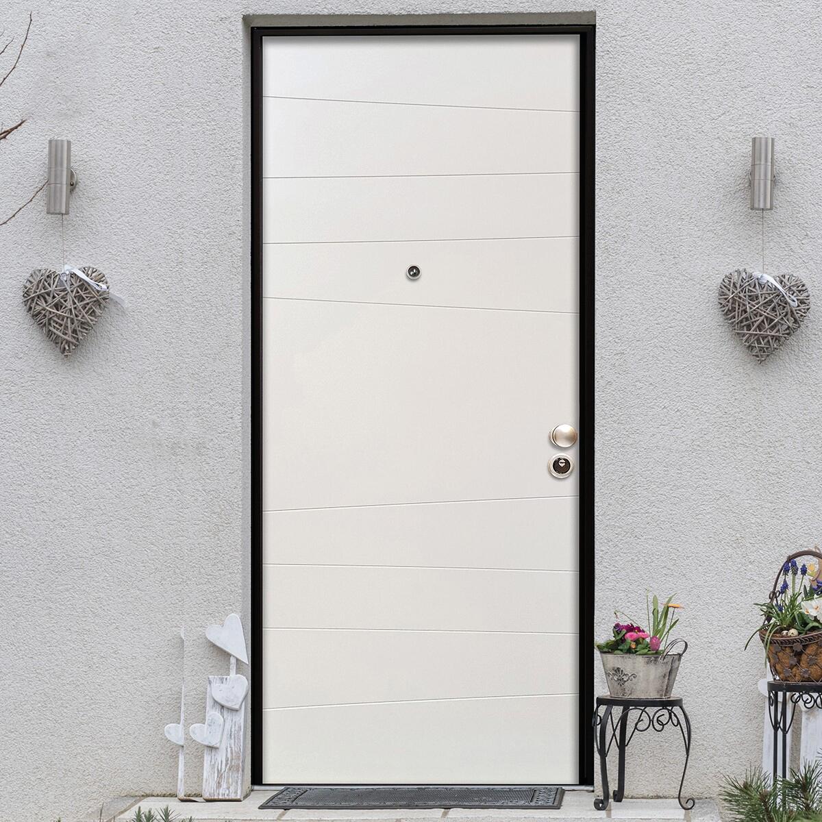 Porta blindata MASTER Futura L 80 x H 210 cm avorio/bianco apertura ...
