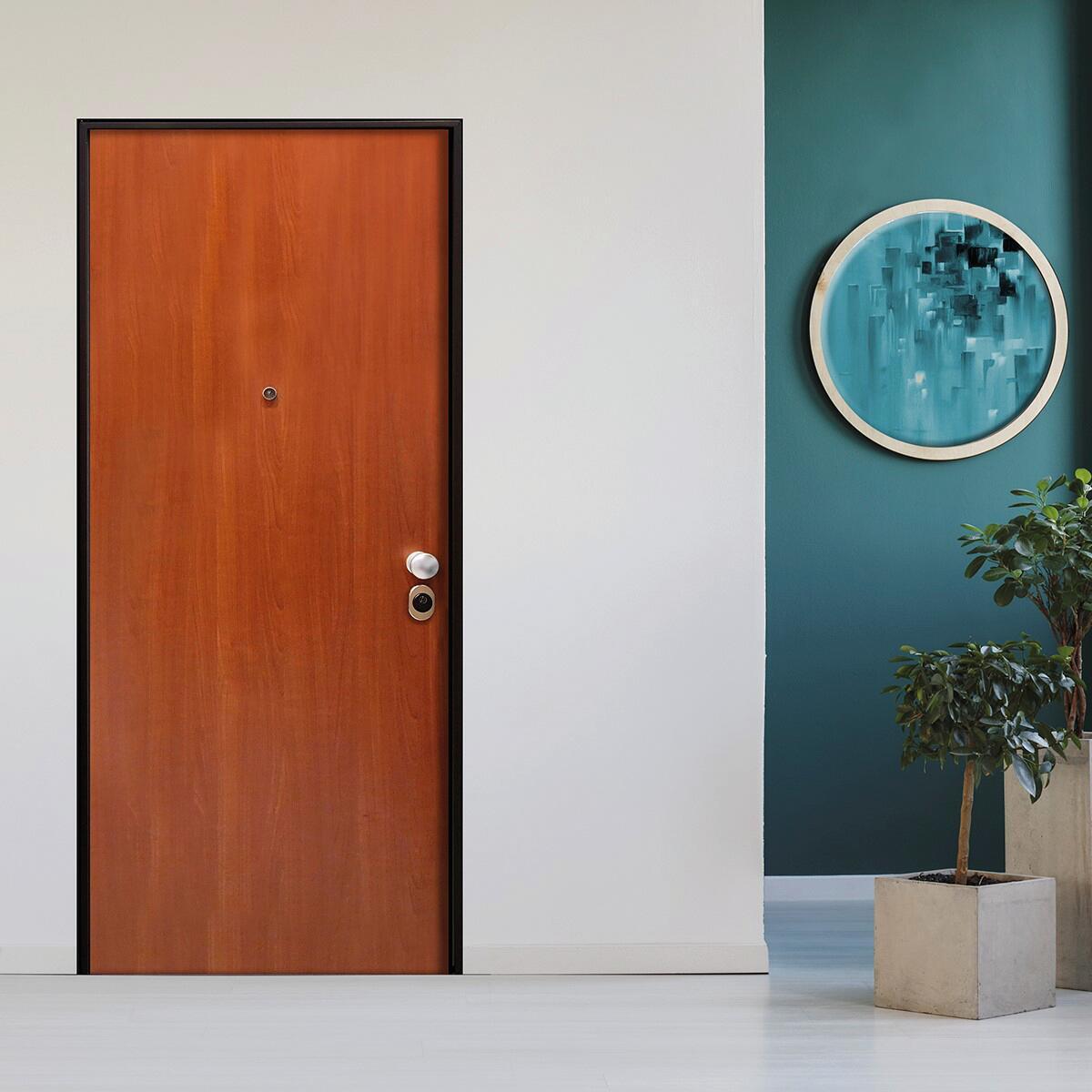 Porta blindata MASTER Tough L 90 x H 210 cm noce/bianco apertura ...