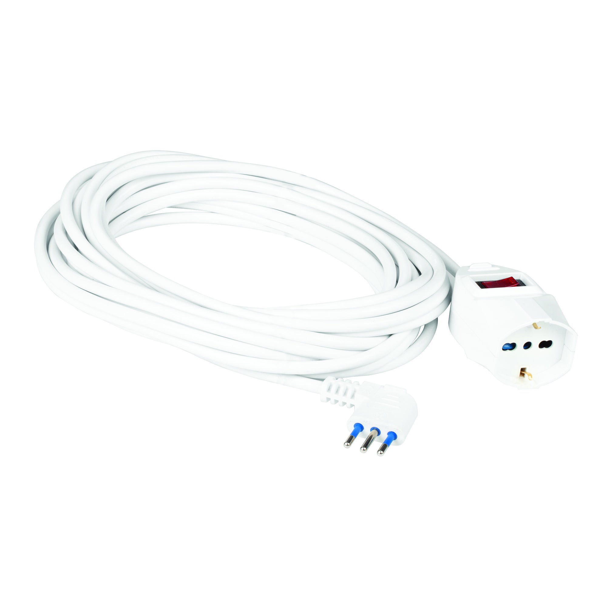 Prolunga elettrica POLY POOL 10m bianco H05VV-F, 3 x 1 mm² spina 2P+T ...