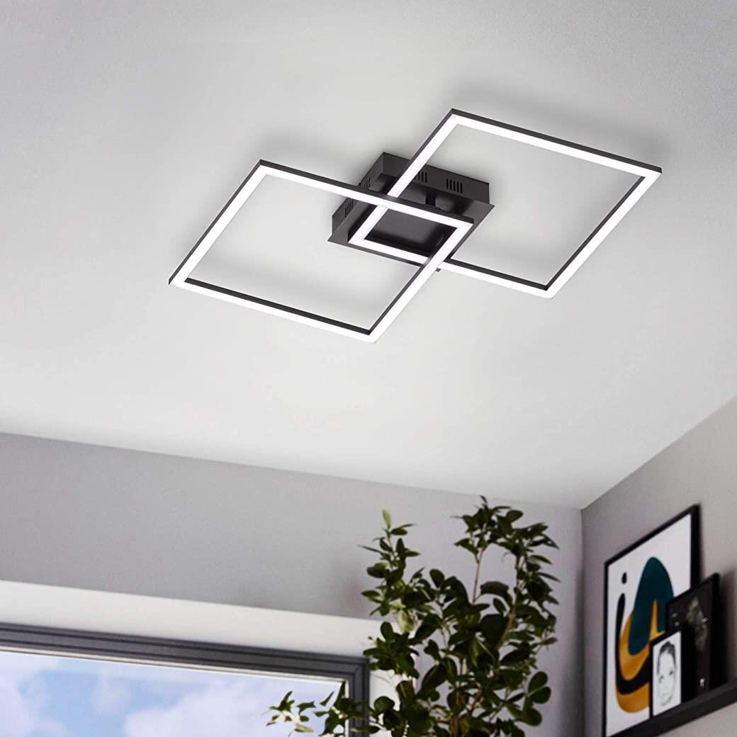 Plafoniera LED design Palmaves 1, nero41.5 cm, luce con 3 temperature ...