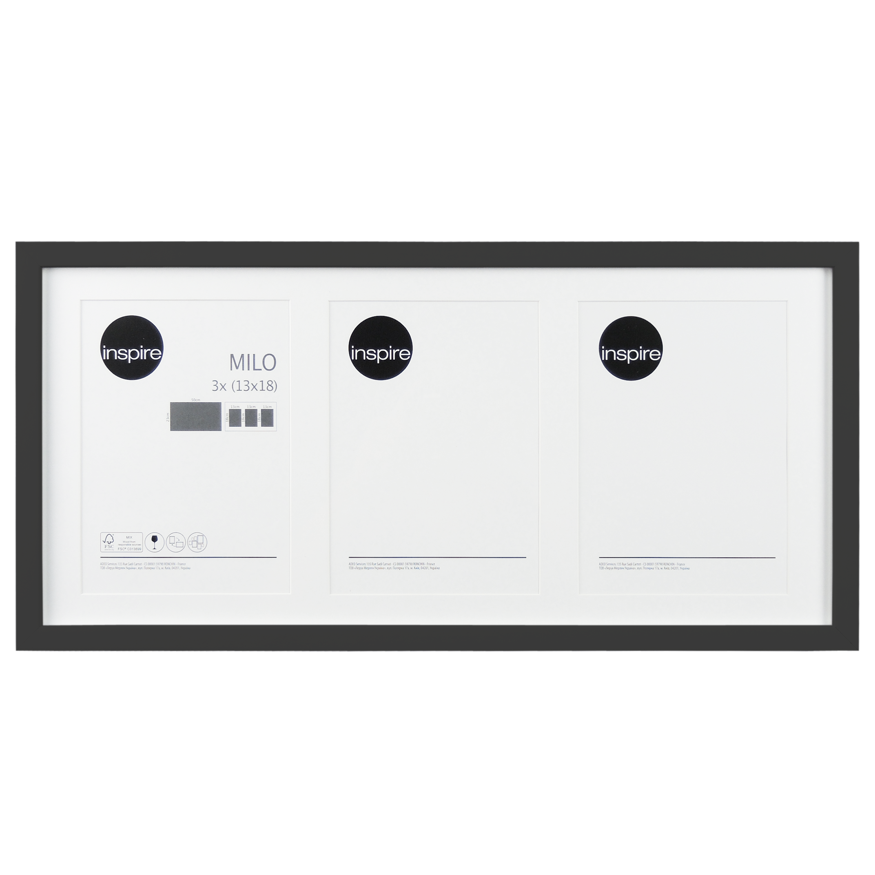 Cadre photo multiple Milo noir, Design H.50 x l.23 cm | Leroy Merlin