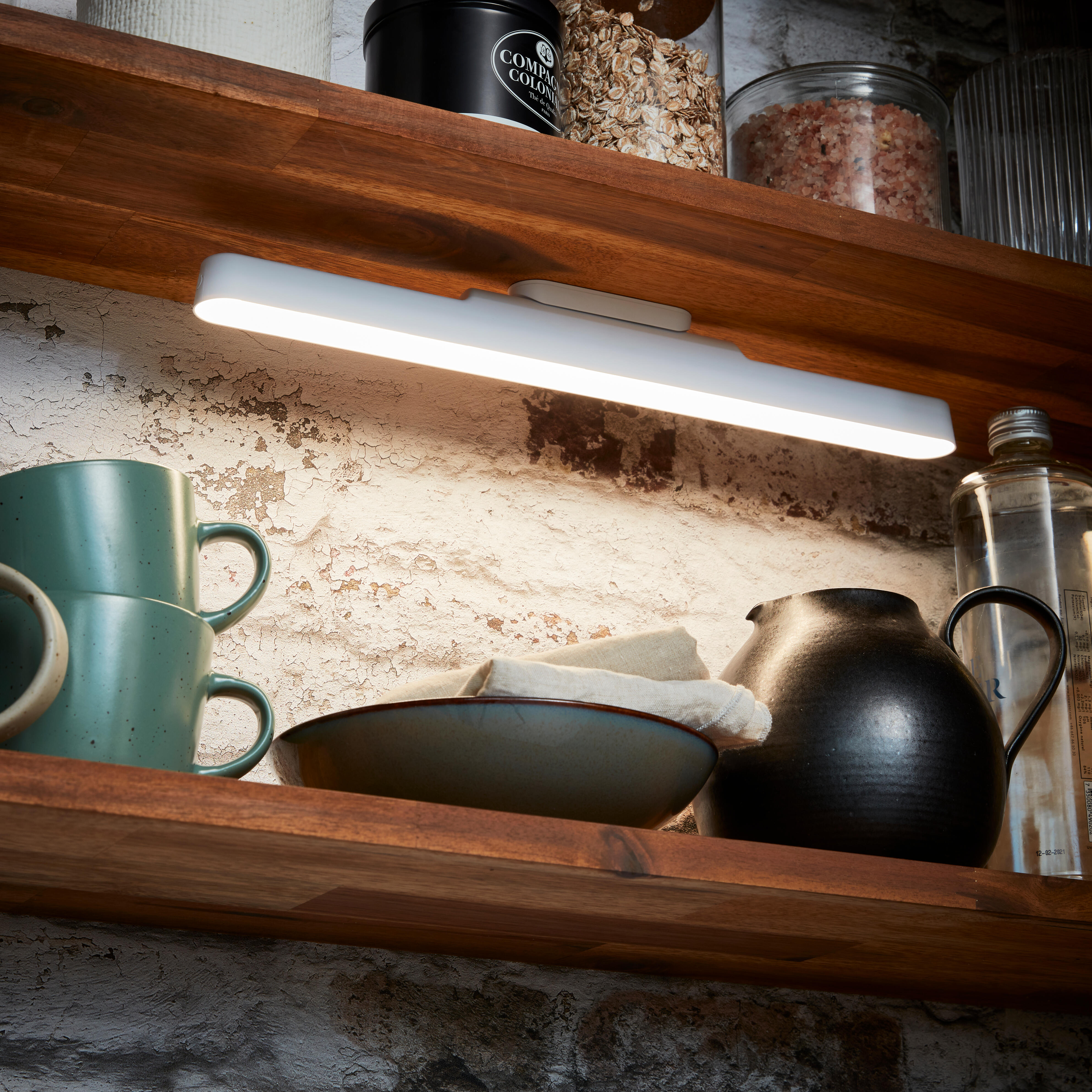 Réglette LED rechargeable USB, L.40 cm, orientable, blanc INSPIRE Leila ...