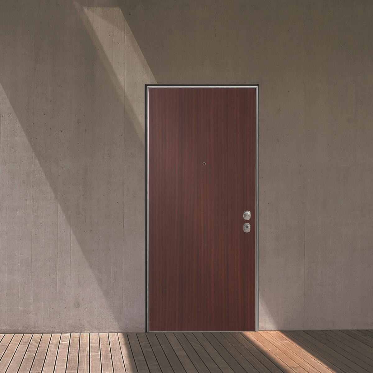 Porta blindata YALE Ghepard mogano/bianco matrix L 80 x H 210 cm ...