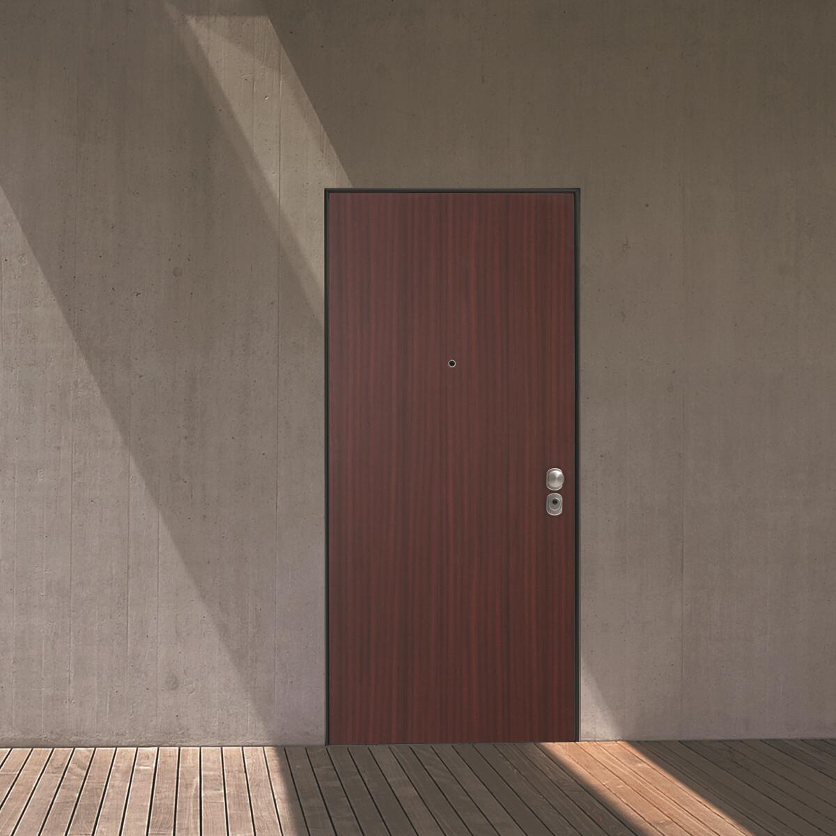 Porta blindata YALE IRON L 90 x H 210 cm mogano apertura sinistra ...