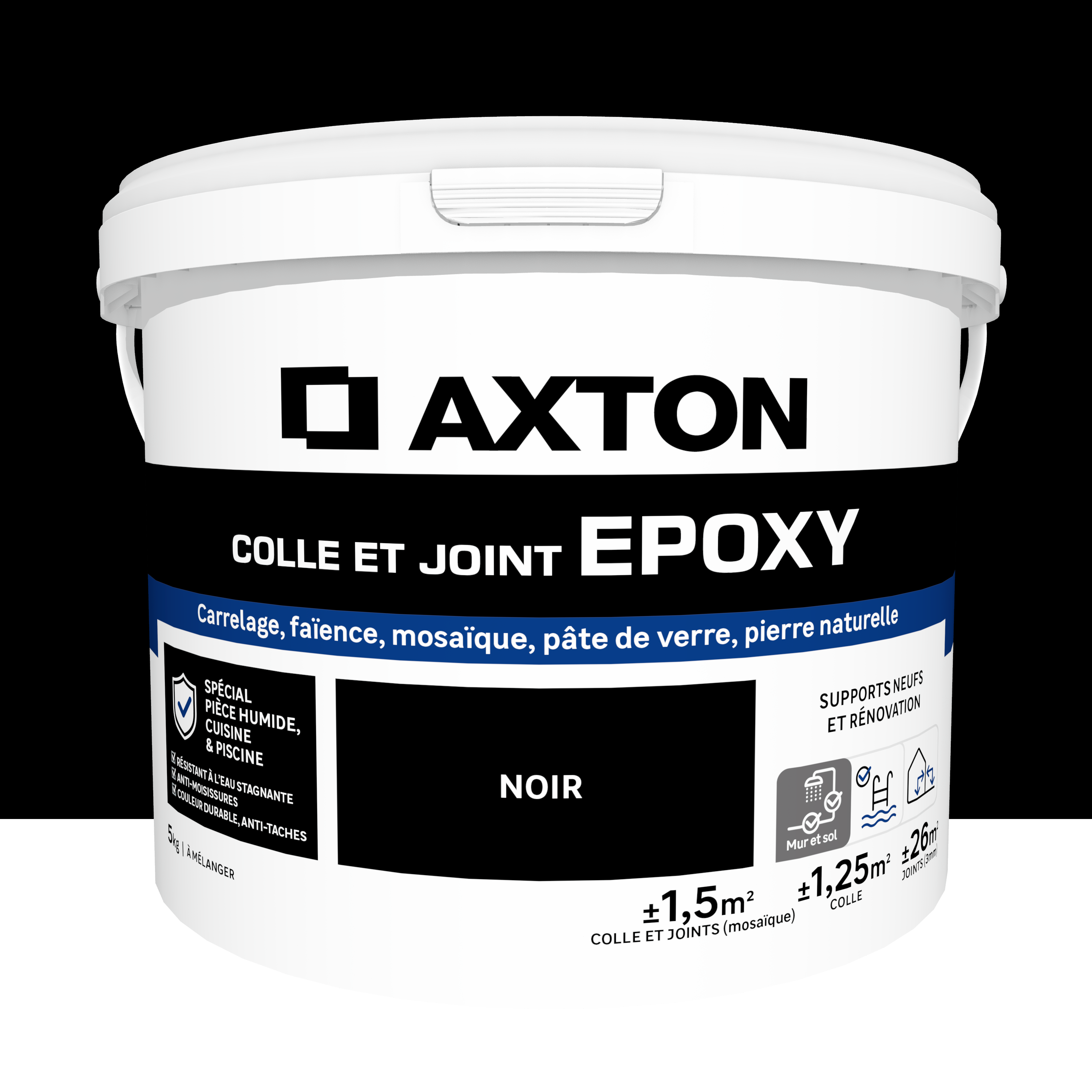 Colle et joint époxy AXTON, noir 5 kg | Leroy Merlin