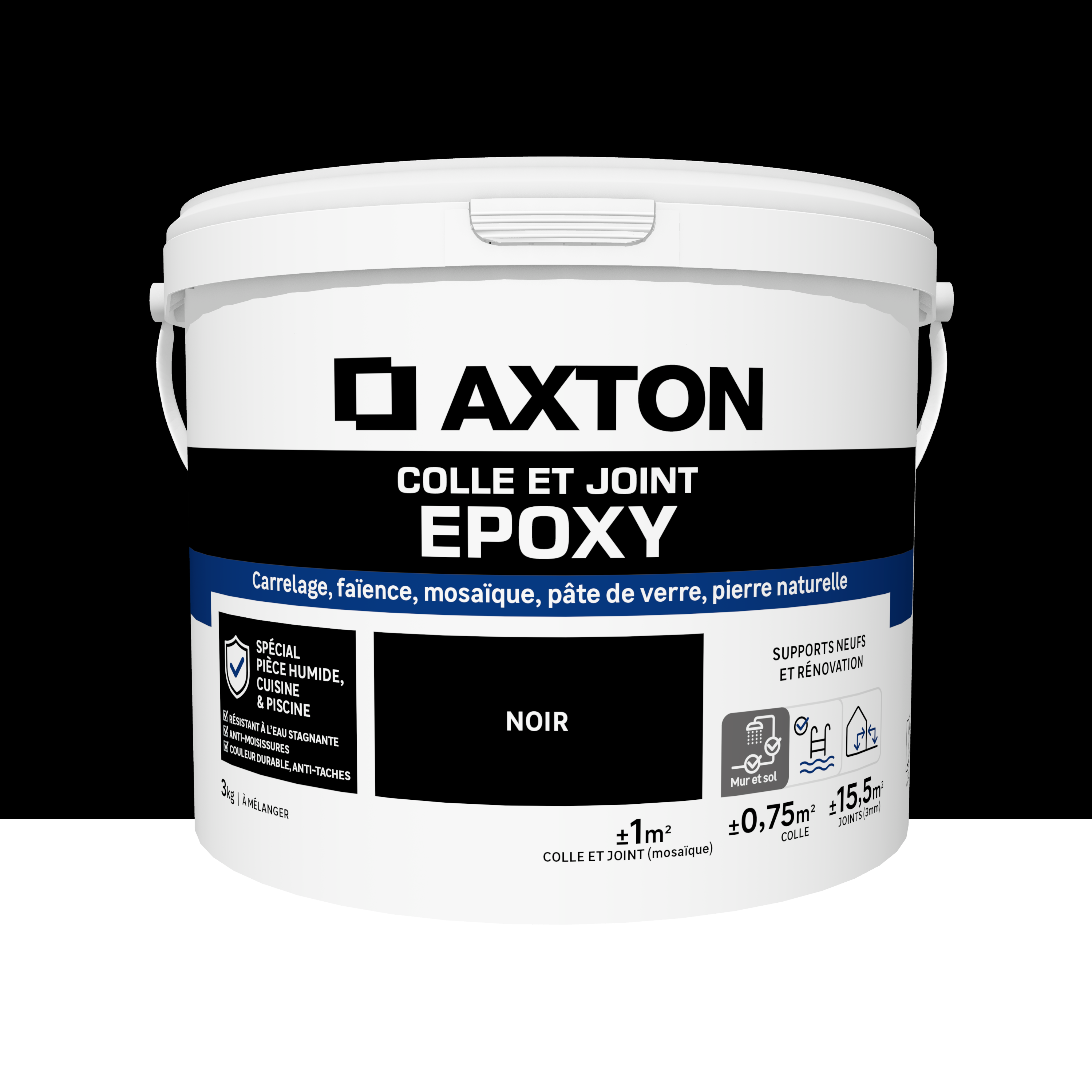 Colle et joint époxy AXTON, noir 3 kg | Leroy Merlin