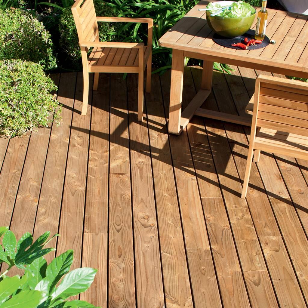 Lame terrasse bois pin douglas douglas, marron, L.400 x l.14 cm x Ep.27 ...