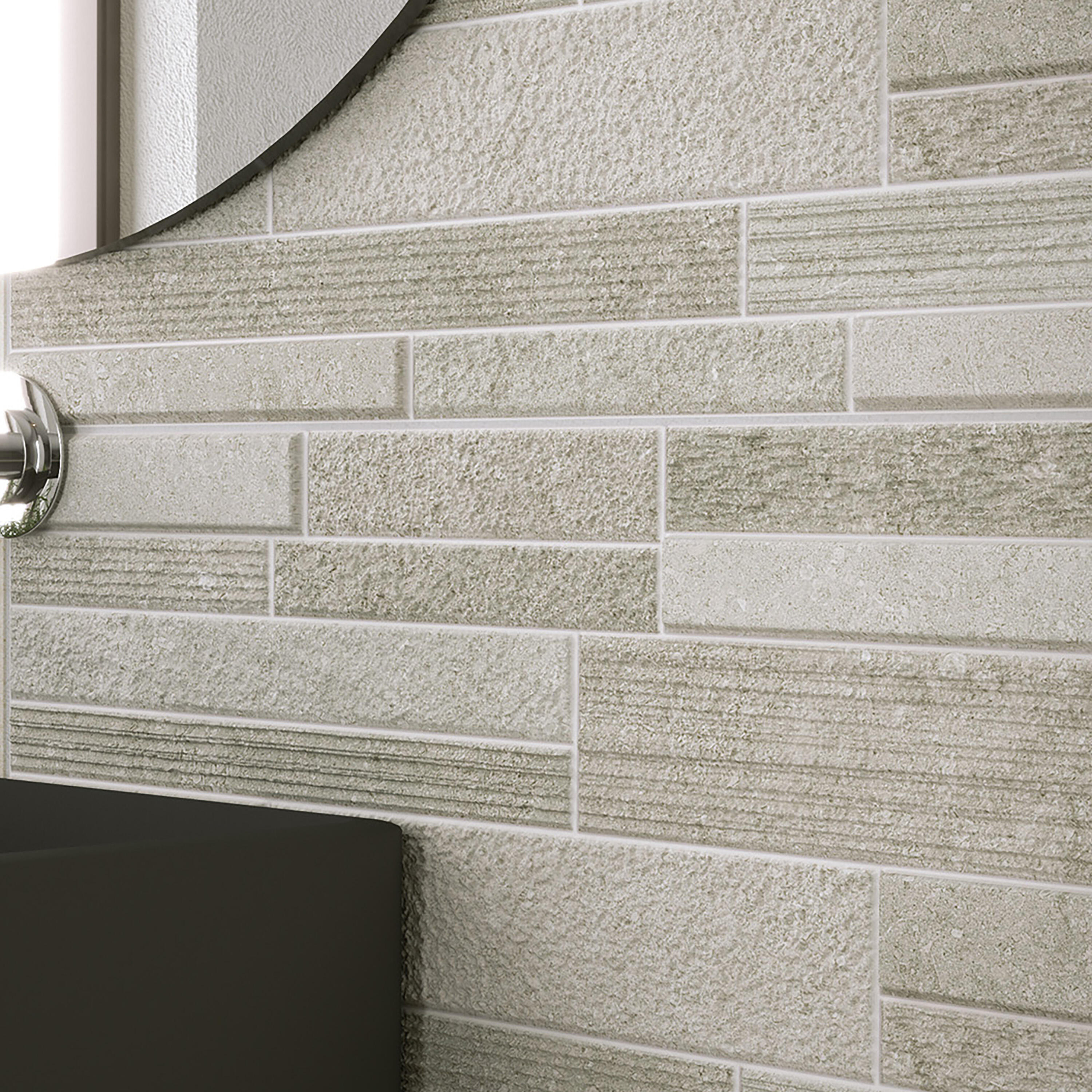 Carrelage mur intérieur effet pierre gris Pigment l.25 x L.60 cm ARTENS ...