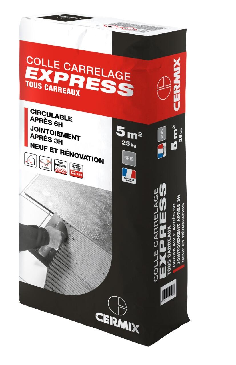 Mortier colle carrelage, poudre express, CERMIX gris 25 kg | Leroy Merlin