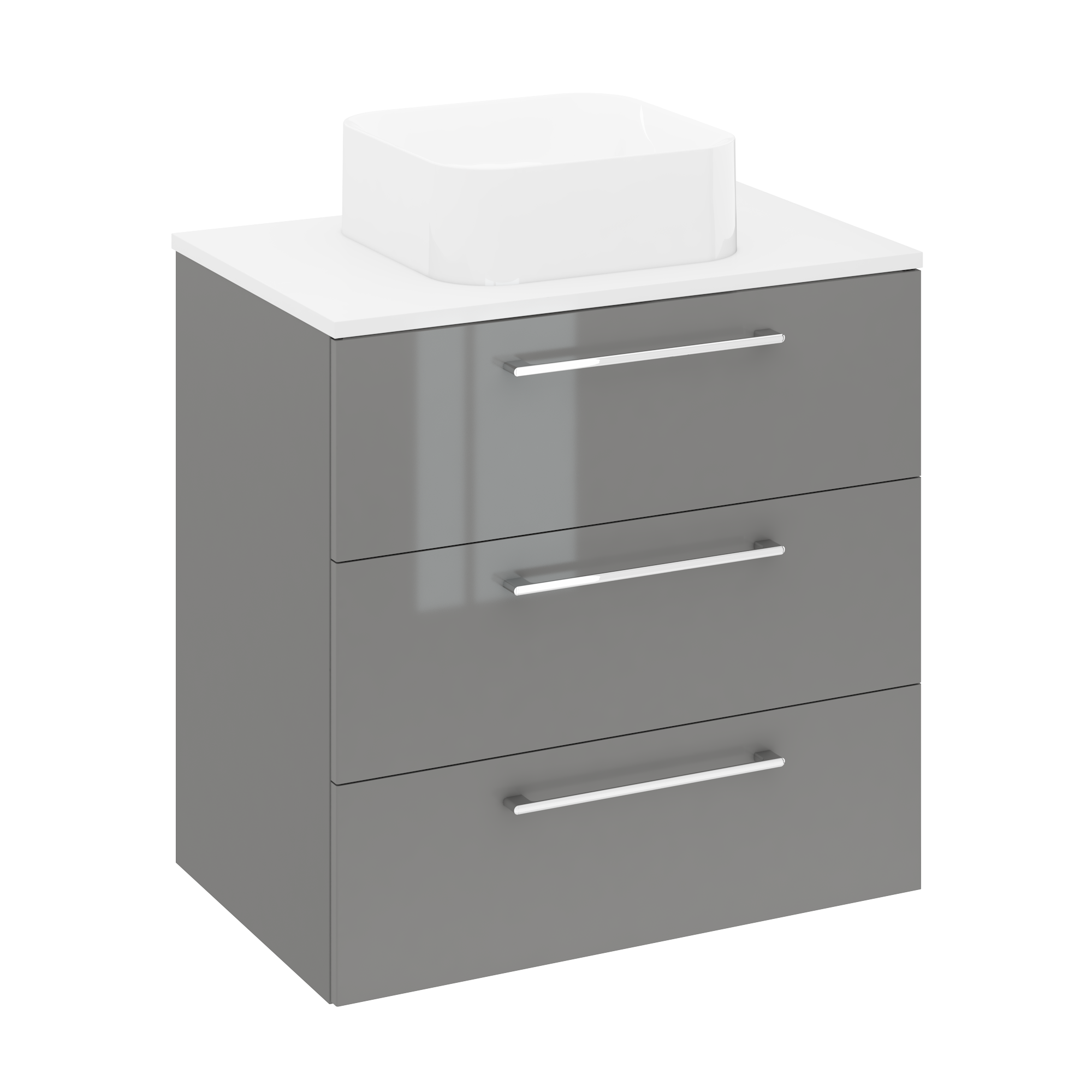 Meuble simple vasque, 3t l.75 x H.58 x P.46 cm, gris, Remix | Leroy Merlin