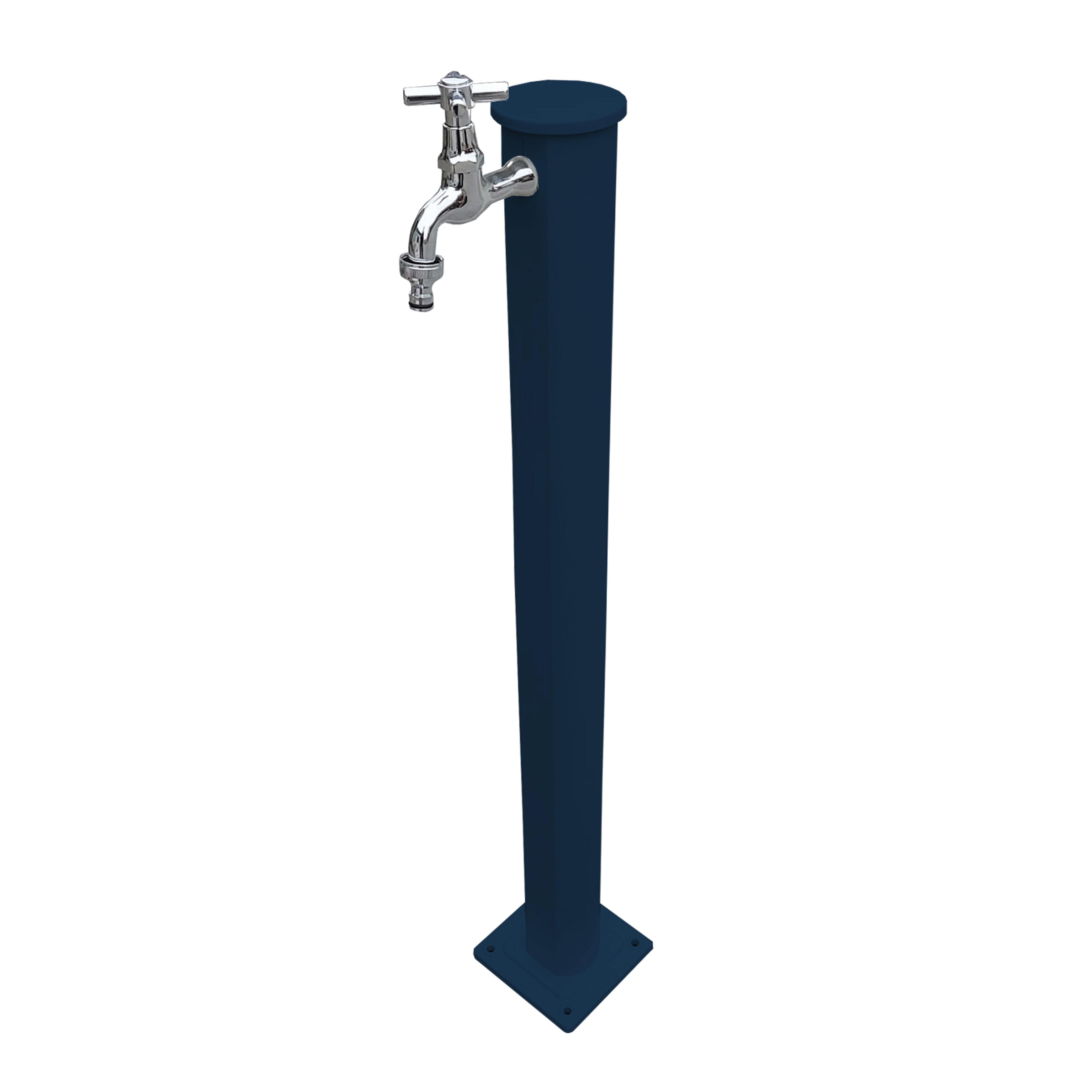 Fontana a colonna in alluminio blu H 100 x L 14 x P 19 cm, rubinetto ...