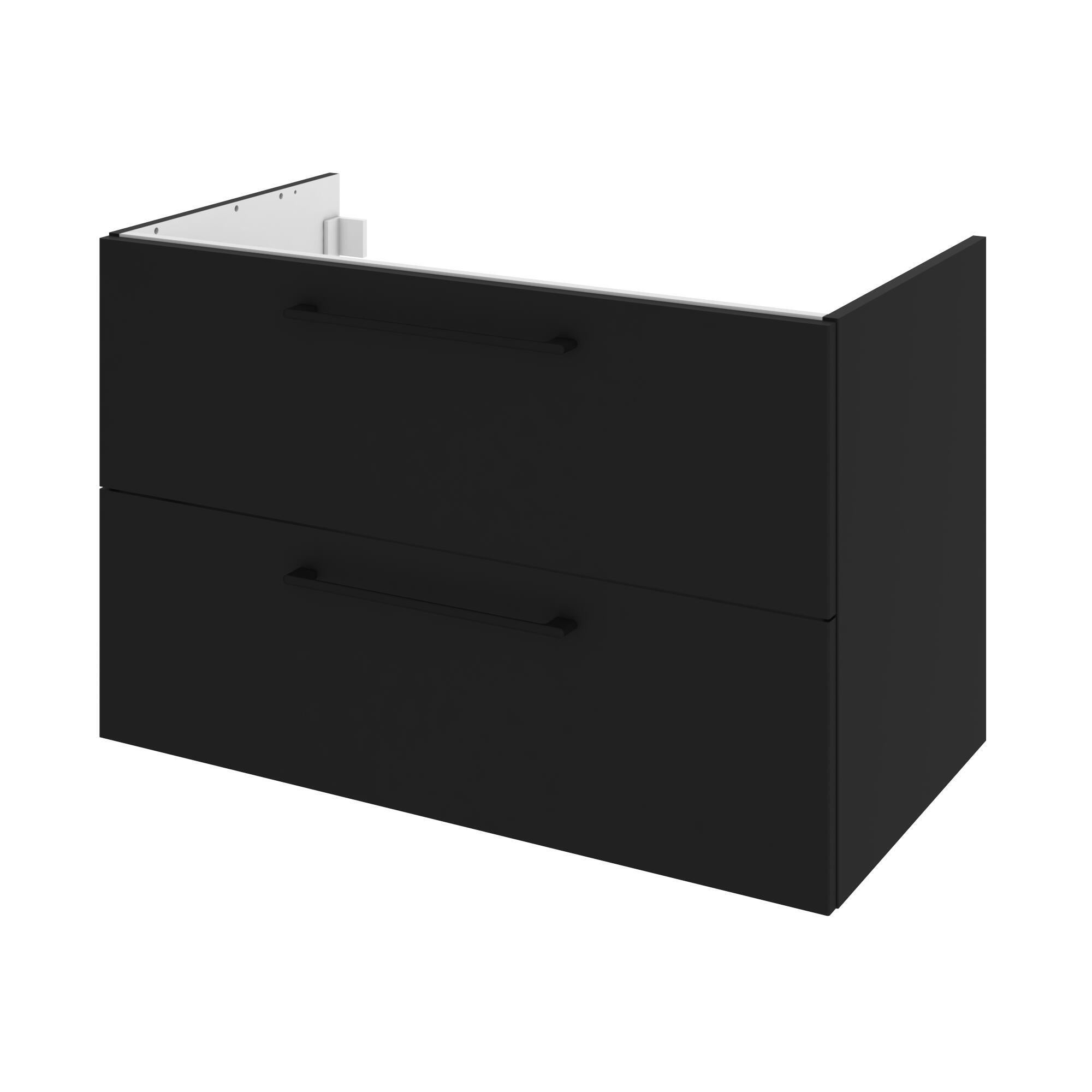 Meuble sous-vasque, 2t l.90 x H.58 x P.46 cm, noir mat, Remix | Leroy Merlin