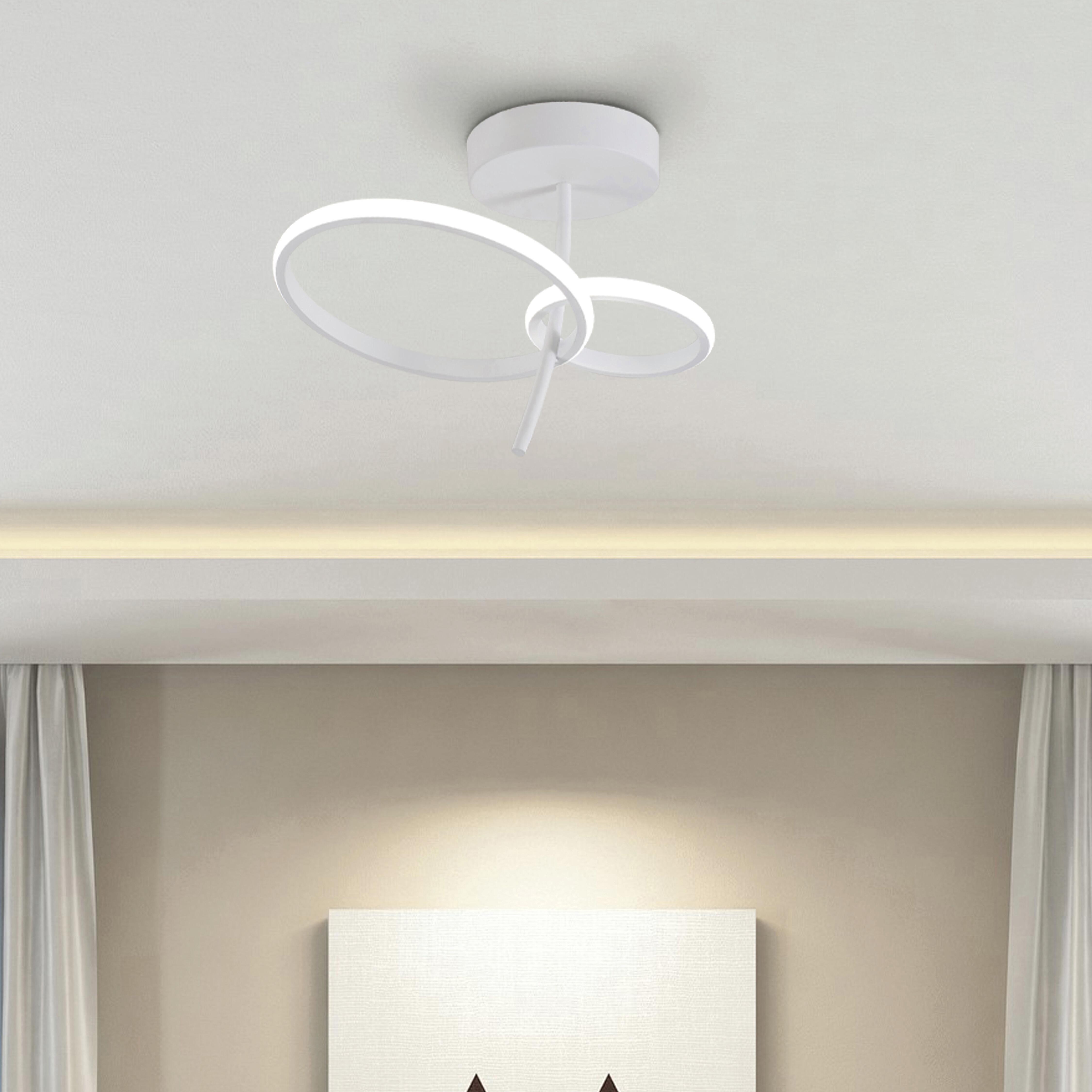 Plafoniera LED moderno Kara, bianco Ø 38 cm, luce naturale NOVECENTO ...