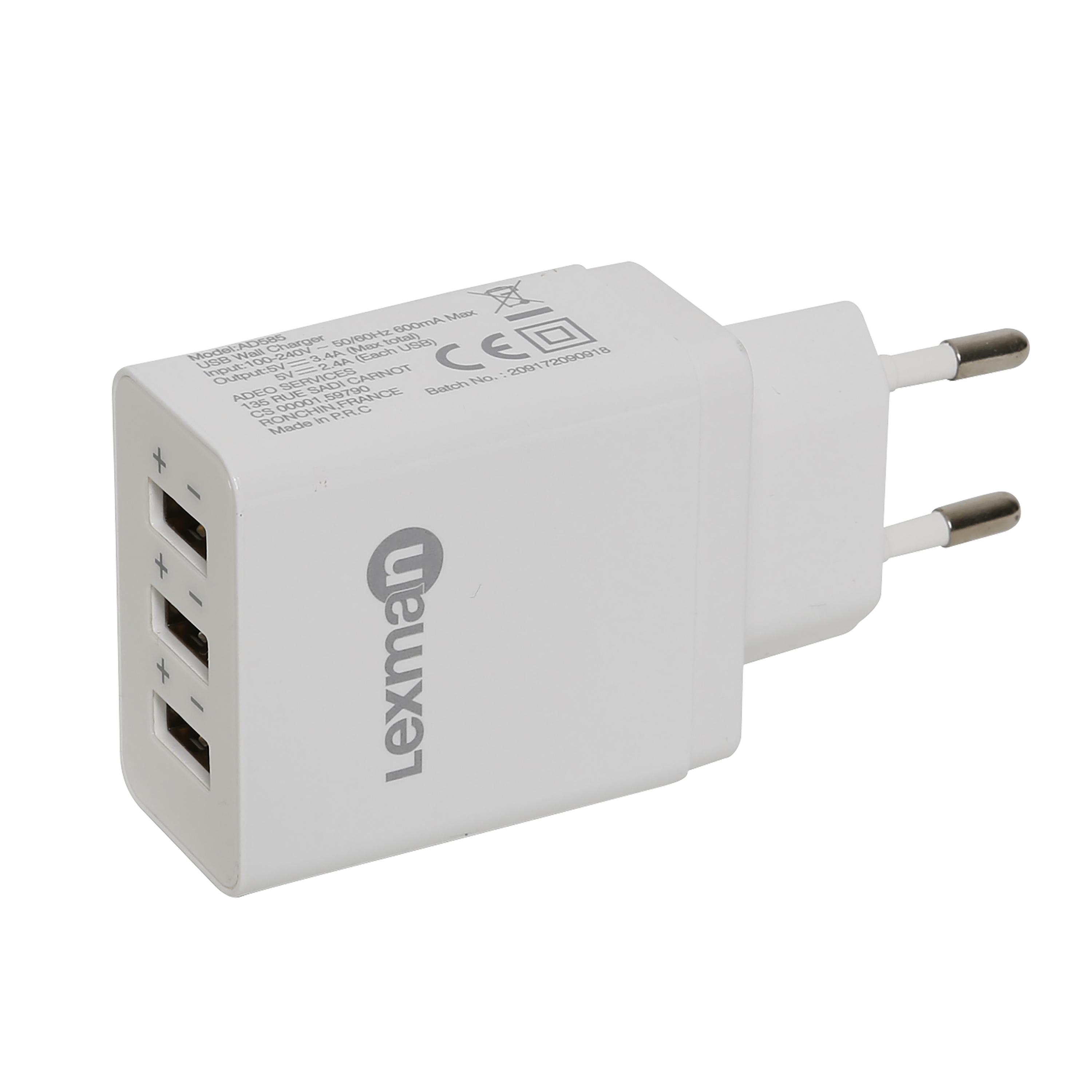 Adaptateur chargeur 3 USB A, LEXMAN | Leroy Merlin