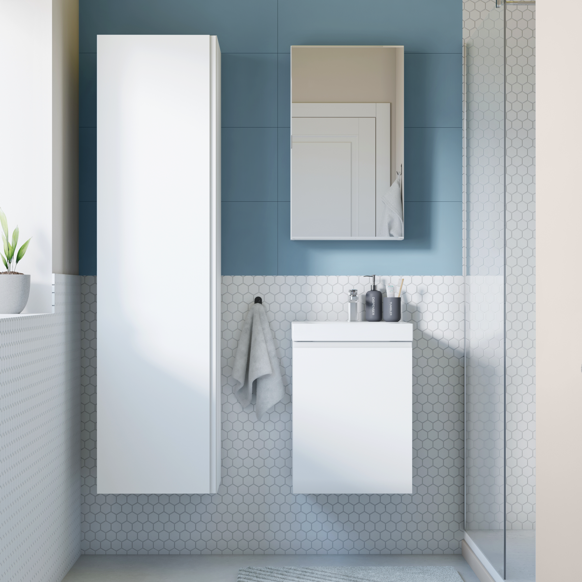 Meuble sous-vasque 1p l.45 x H.57.7 x P.46 cm blanc mat Remix | Leroy Merlin