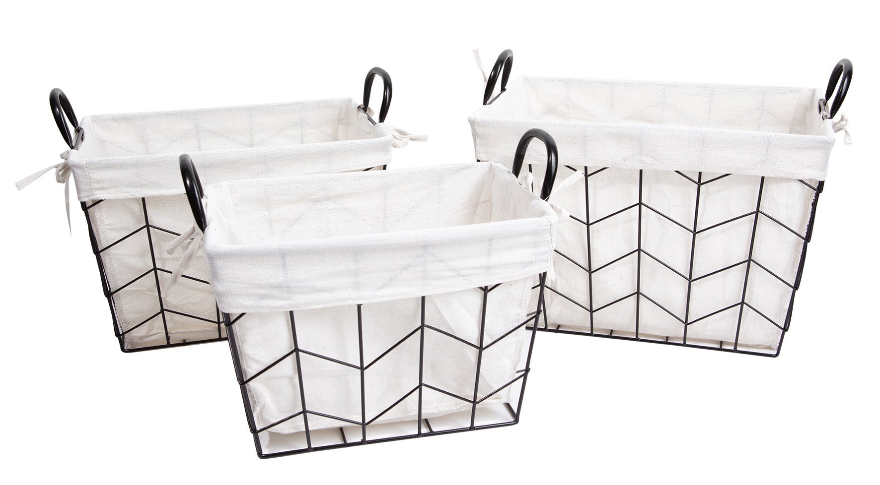 Set de 3 paniers, métal noir | Leroy Merlin