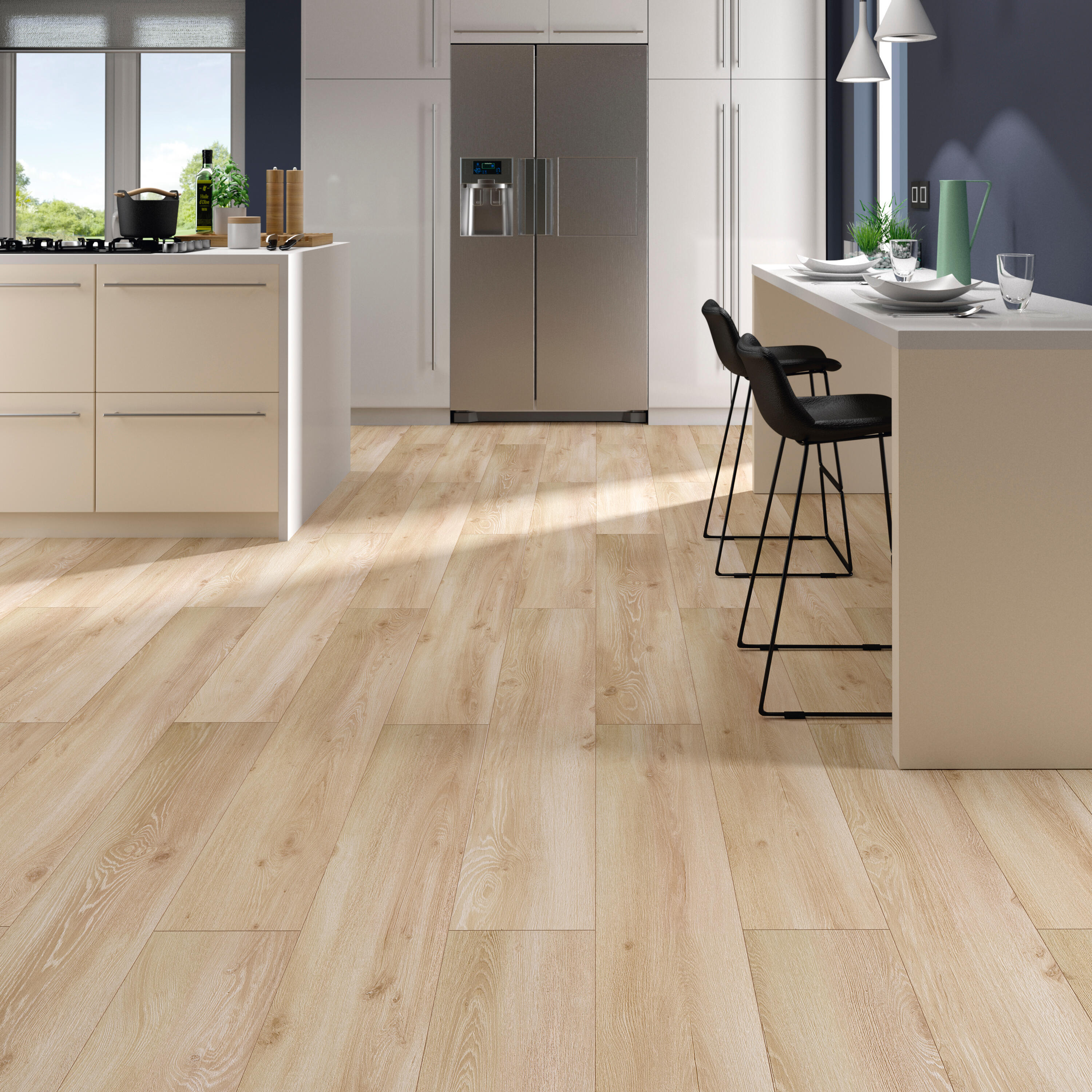 Sol stratifié intenso CREATIV LINE canavese blond , Ep.10 mm, résistant ...