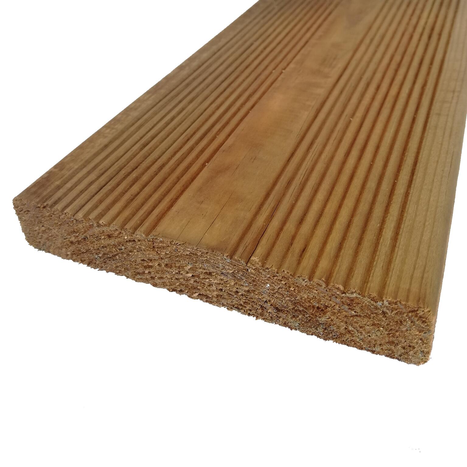 Lame terrasse bois en pin marron KUHMO2, L.360 x l.14.5 cm x Ep.27mm ...