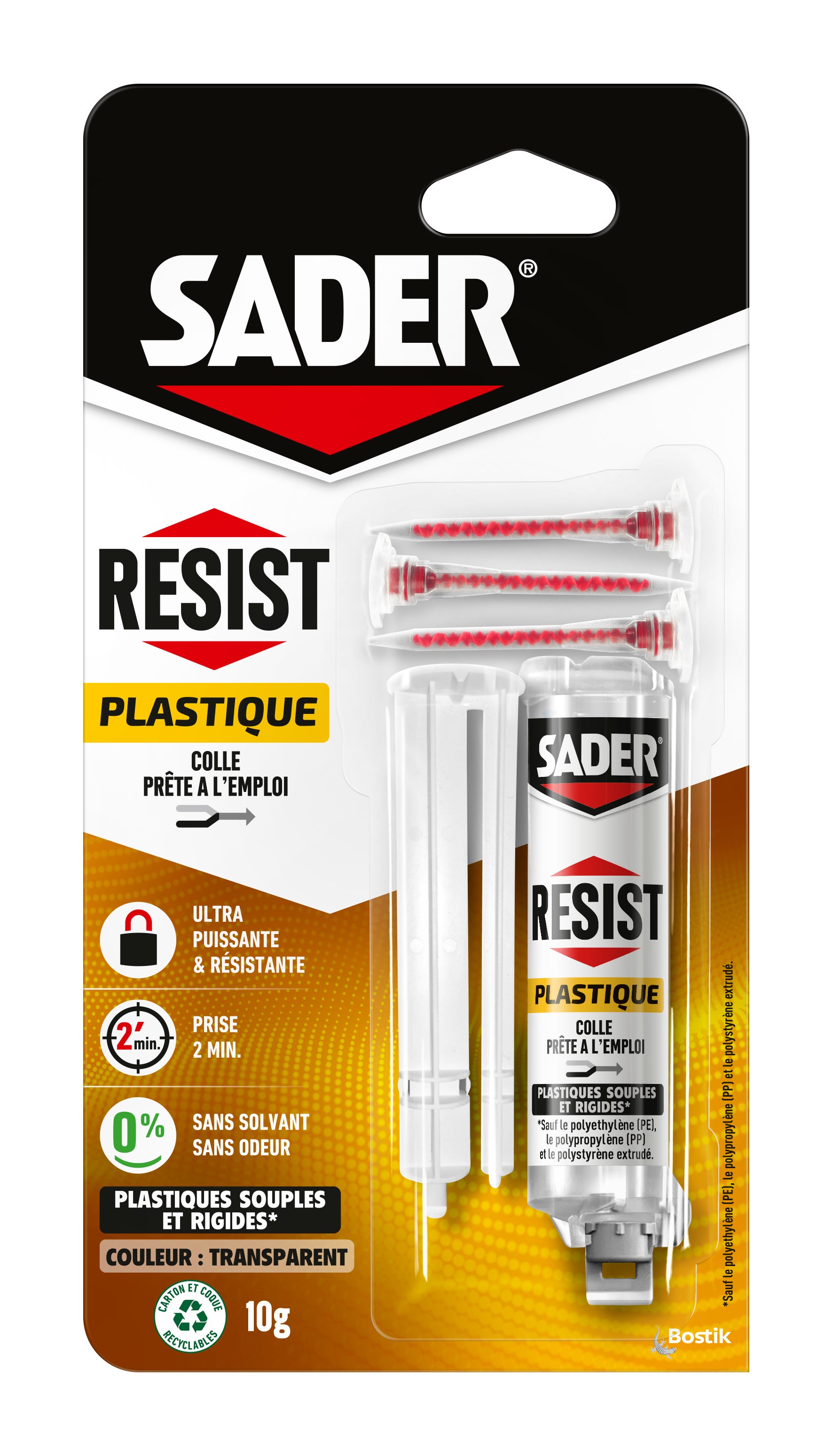 Colle de réparation gel époxy Resist plastique SADER, 10 g beige ...