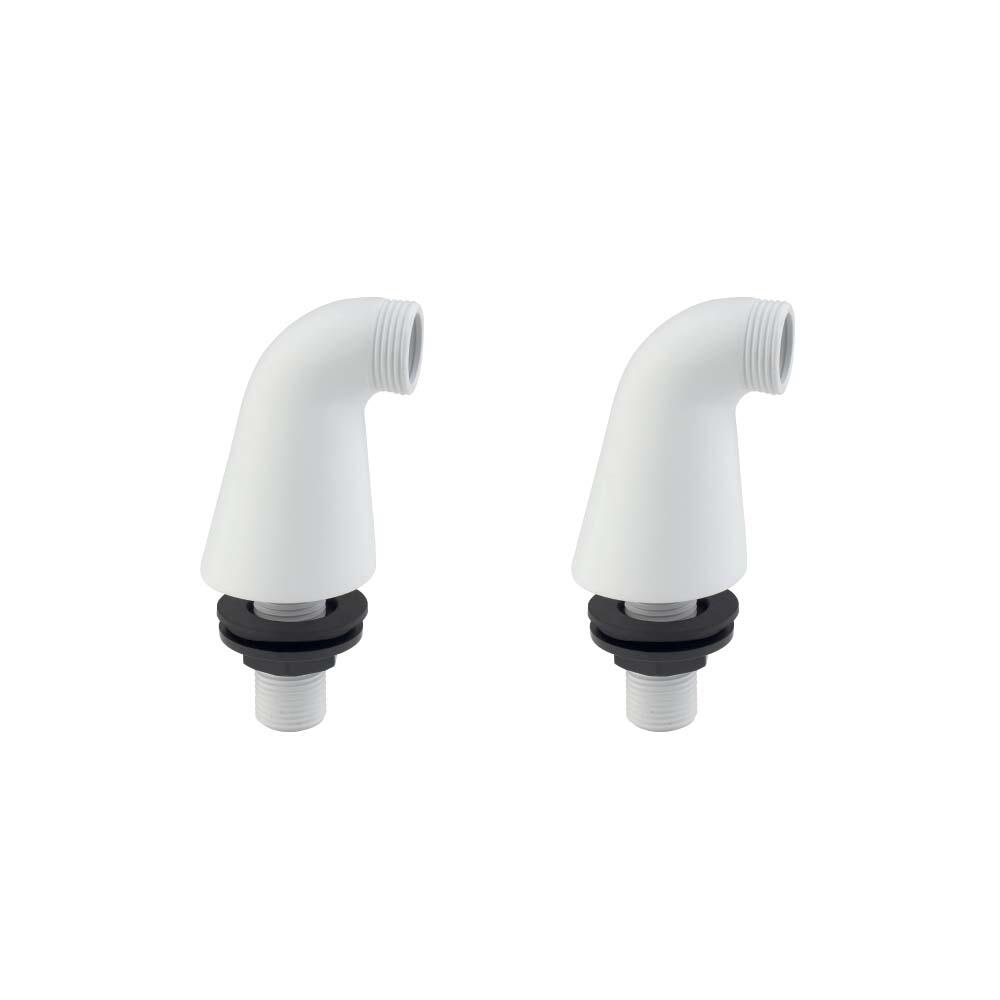 Lot de 2 colonnettes blanches, mâle / mâle 15 x 21/20 x 27 mm | Leroy ...