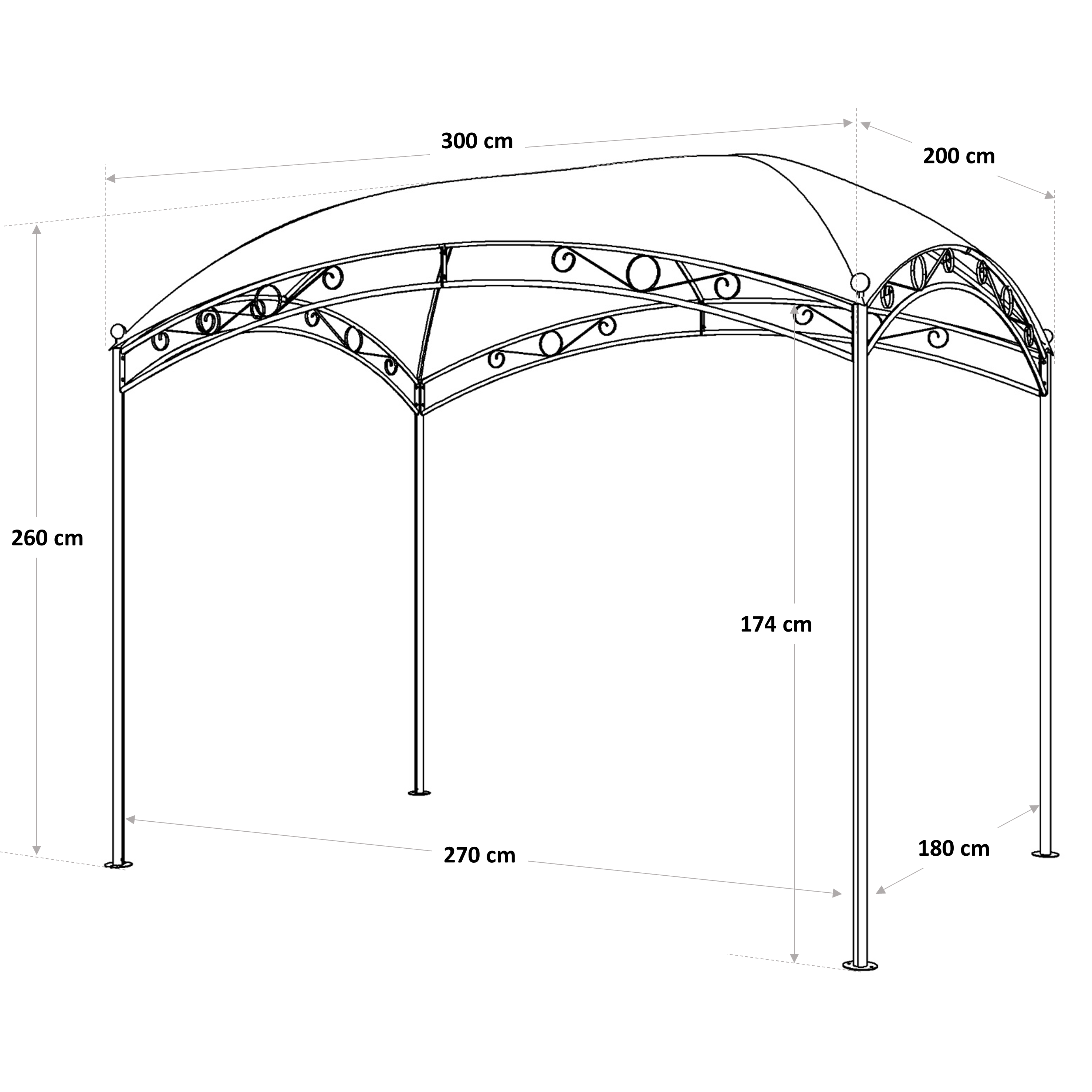 Pérgola de metal NATERIAL Occo blanco 200x300 cm | Leroy Merlin