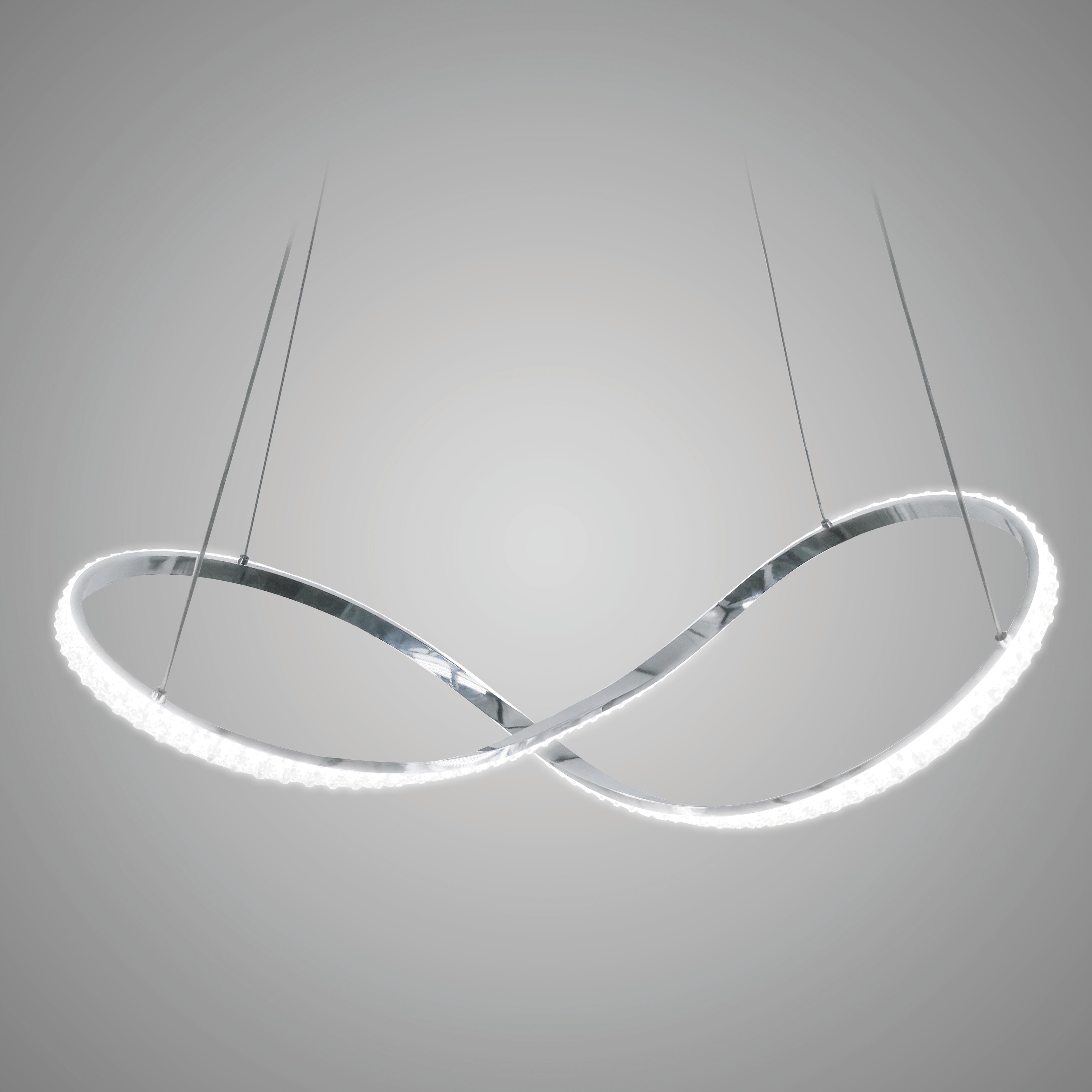 Lampadario LED moderno Infinity grigio, luce naturale 3940 lumen ...