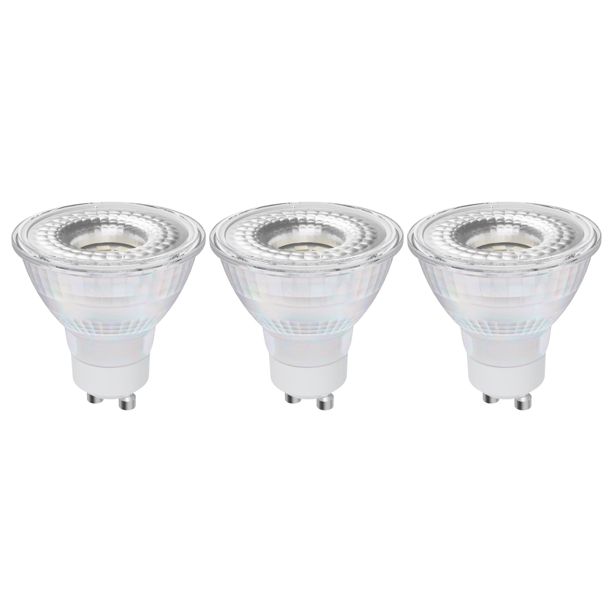 Lot de 3 ampoules led réflecteur GU10, 100°, 450Lm = 50W, blanc chaud, LEXMAN | Leroy Merlin