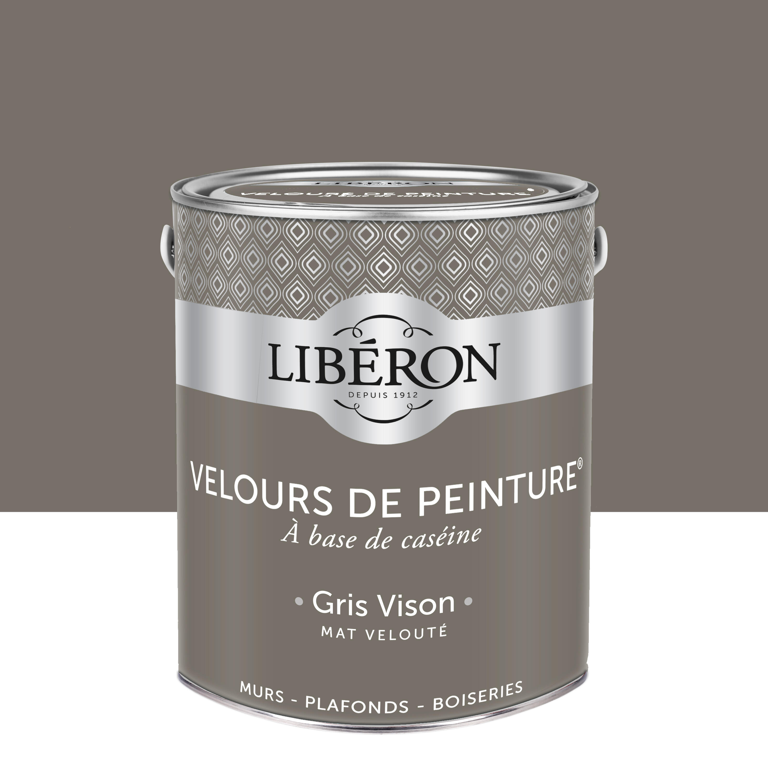 Peinture gris vison mur, boiserie, radiateur LIBÉRON velours 2.5 l ...