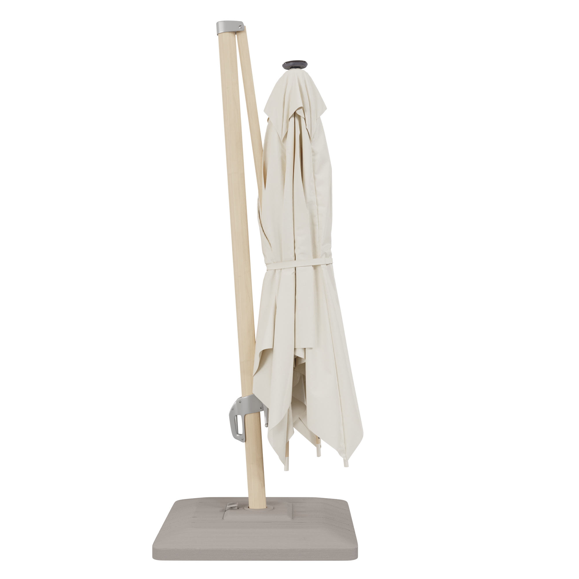 Parasol cuadrado NATERIAL Sonora II LED de aluminio blanco 290x290 cm ...