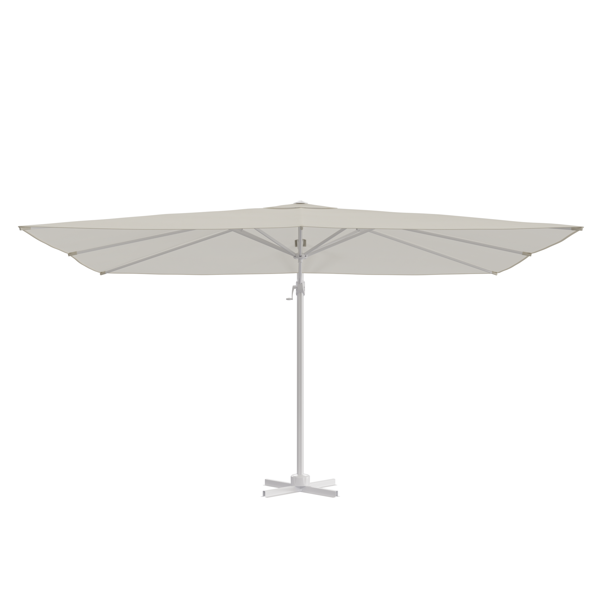 Parasol excéntrico rectangular de aluminio/acero NATERIAL Aura blanco ...