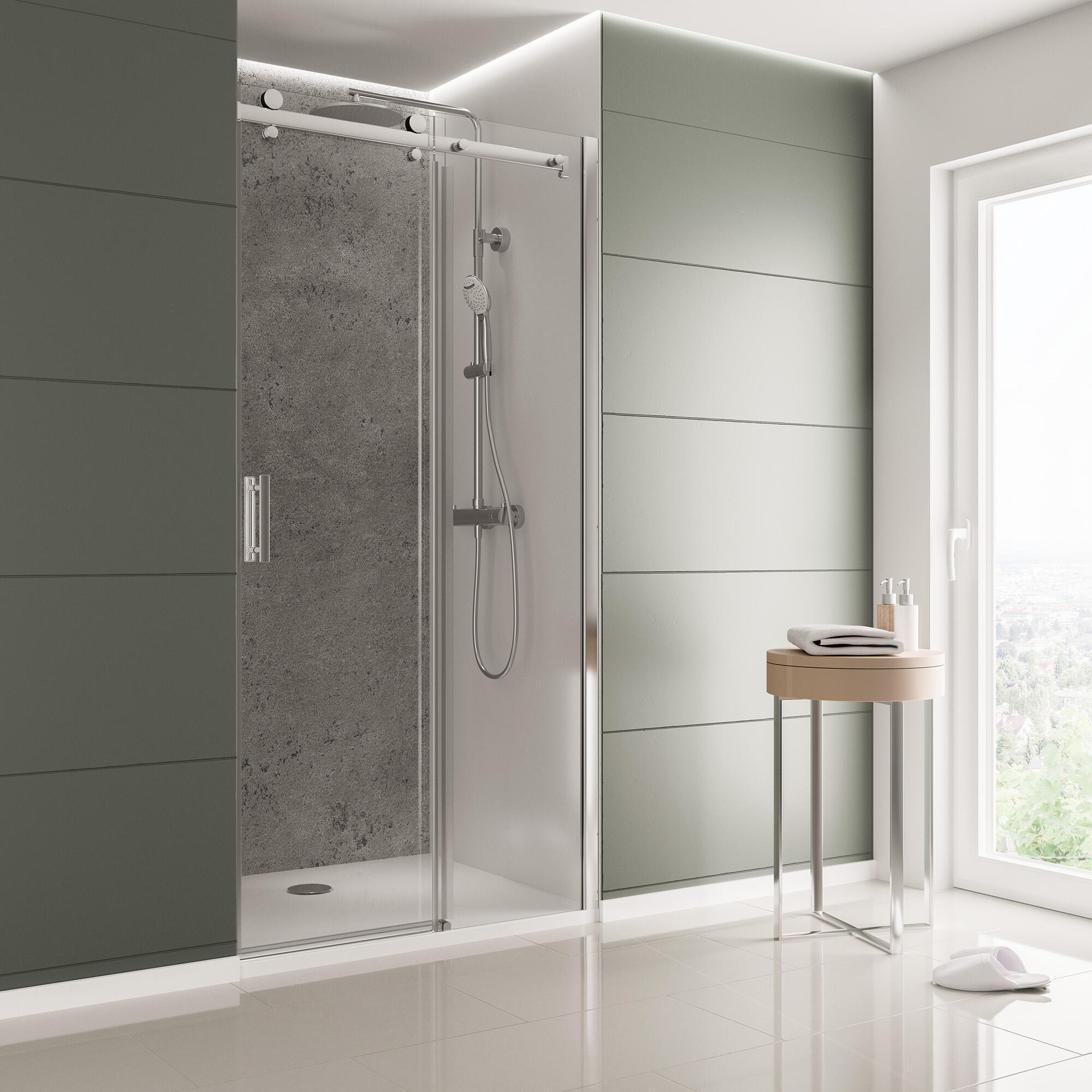 Paroi de douche coulissante produit sans finition 120 cm, Delia | Leroy ...