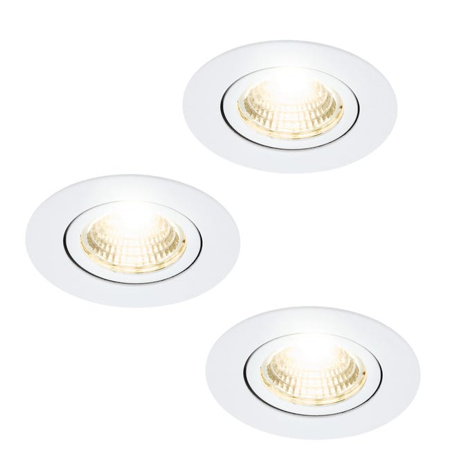 Kit 3 Spots à Encastrer Saliceto Module Led 2700k Eglo Rond Blanc