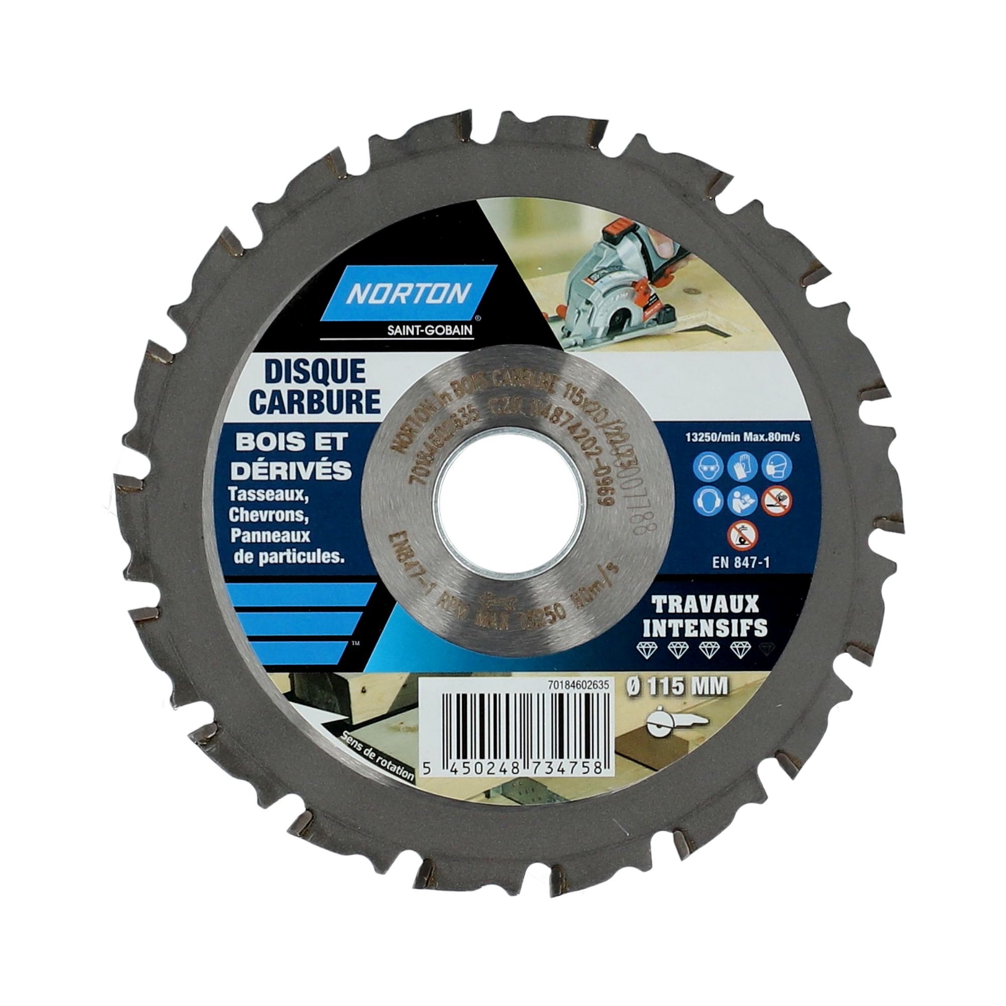 Disque intensif pour bois NORTON, Diam.115 mm | Leroy Merlin