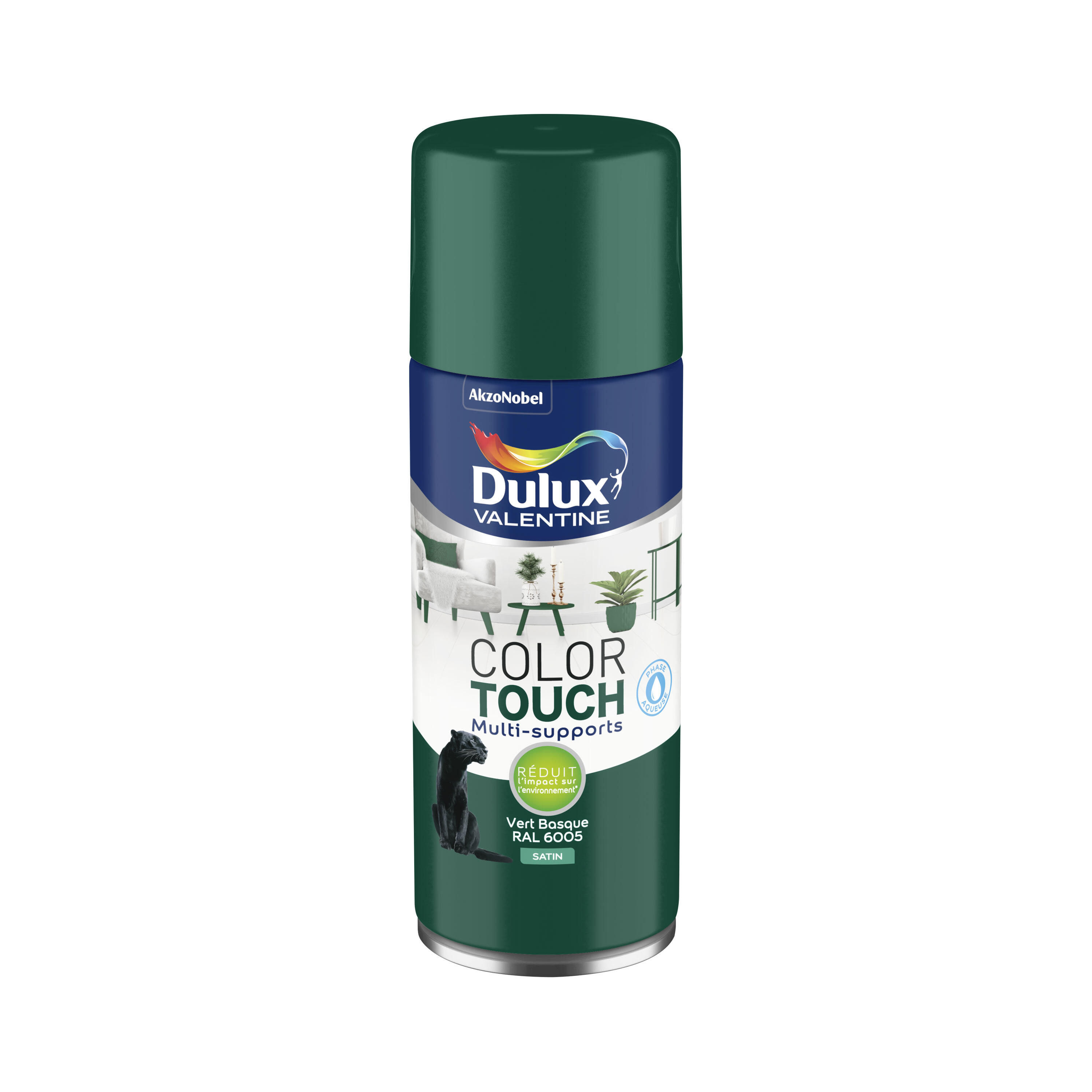 Peinture aérosol Color touch DULUX VALENTINE vert basque RAL 6005 ...