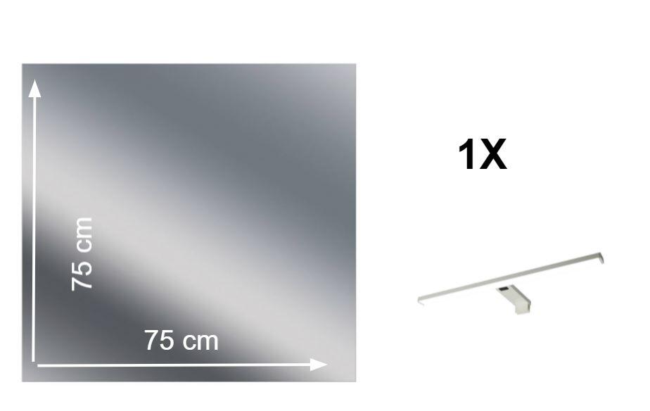 Miroir lumineux avec spot Slim blanc, l.75 x H.75 cm Modulo | Leroy Merlin