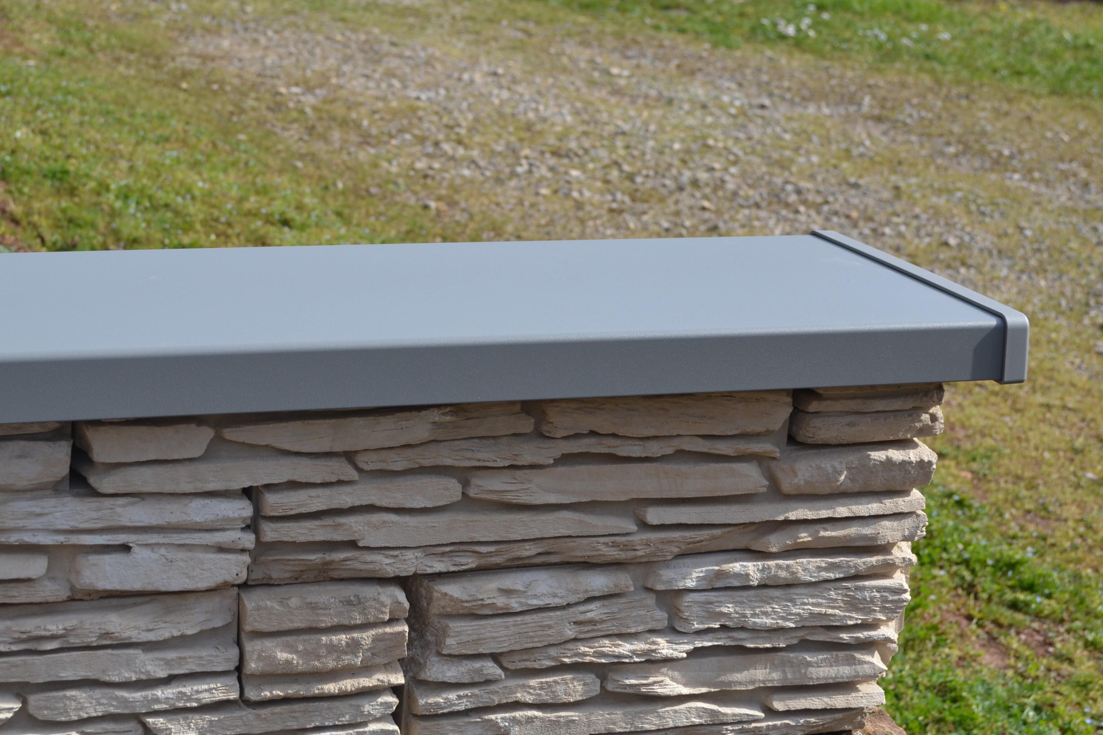 Couvre-mur plat, aluminium, gris sable, 27 x 210 cm, FINIBEAU | Leroy ...