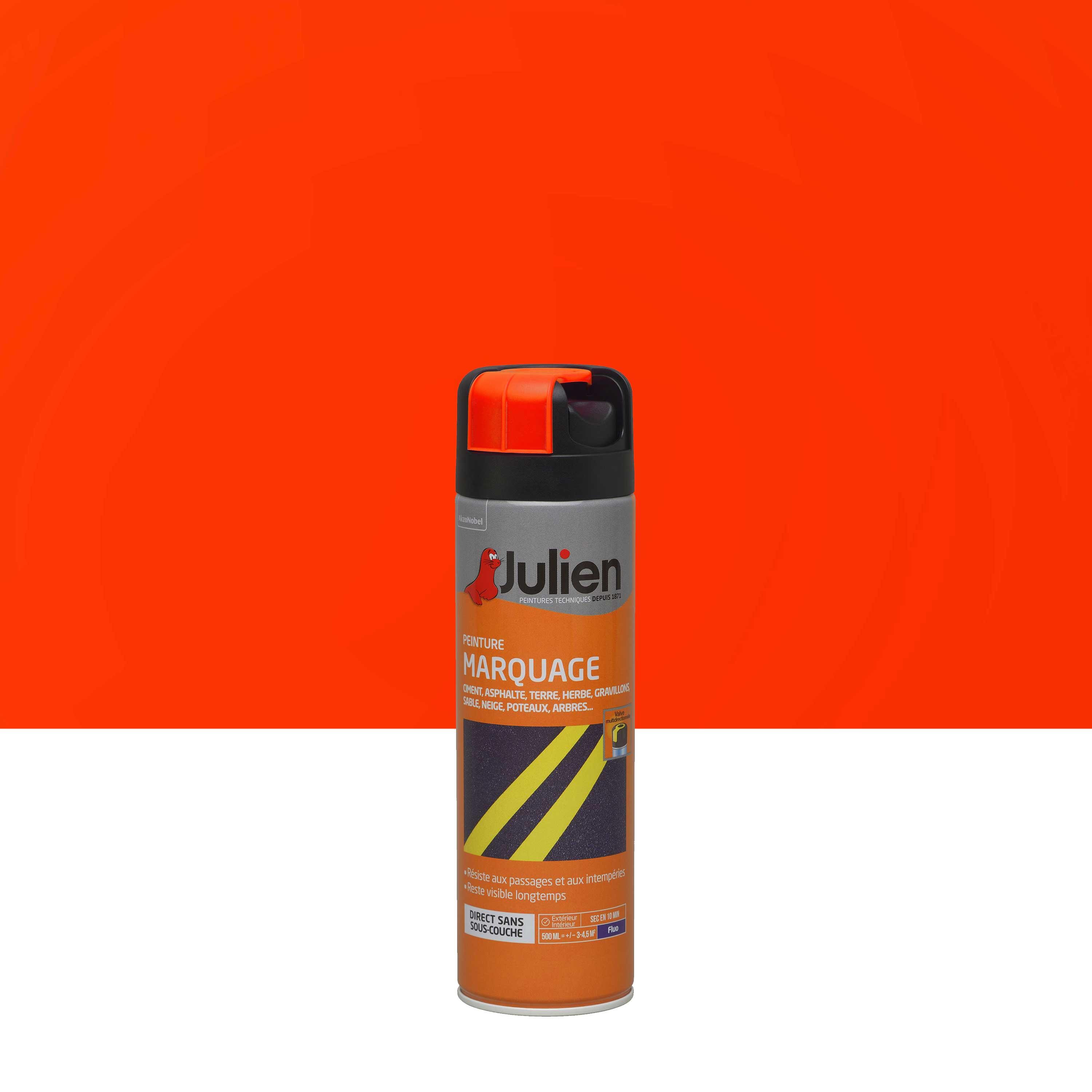 Aérosol de marquage JULIEN orange fluorescent 500 ml | Leroy Merlin
