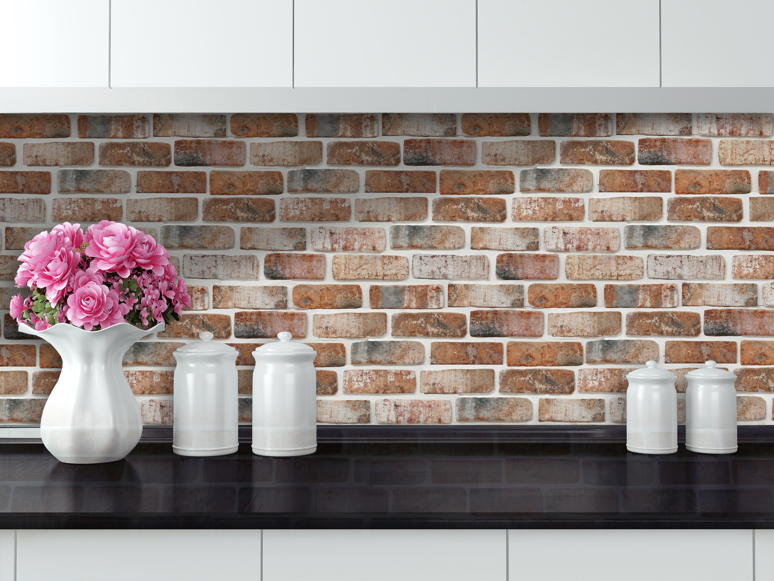 Plaquette de parement béton effet brique Chester Loft intérieur ...