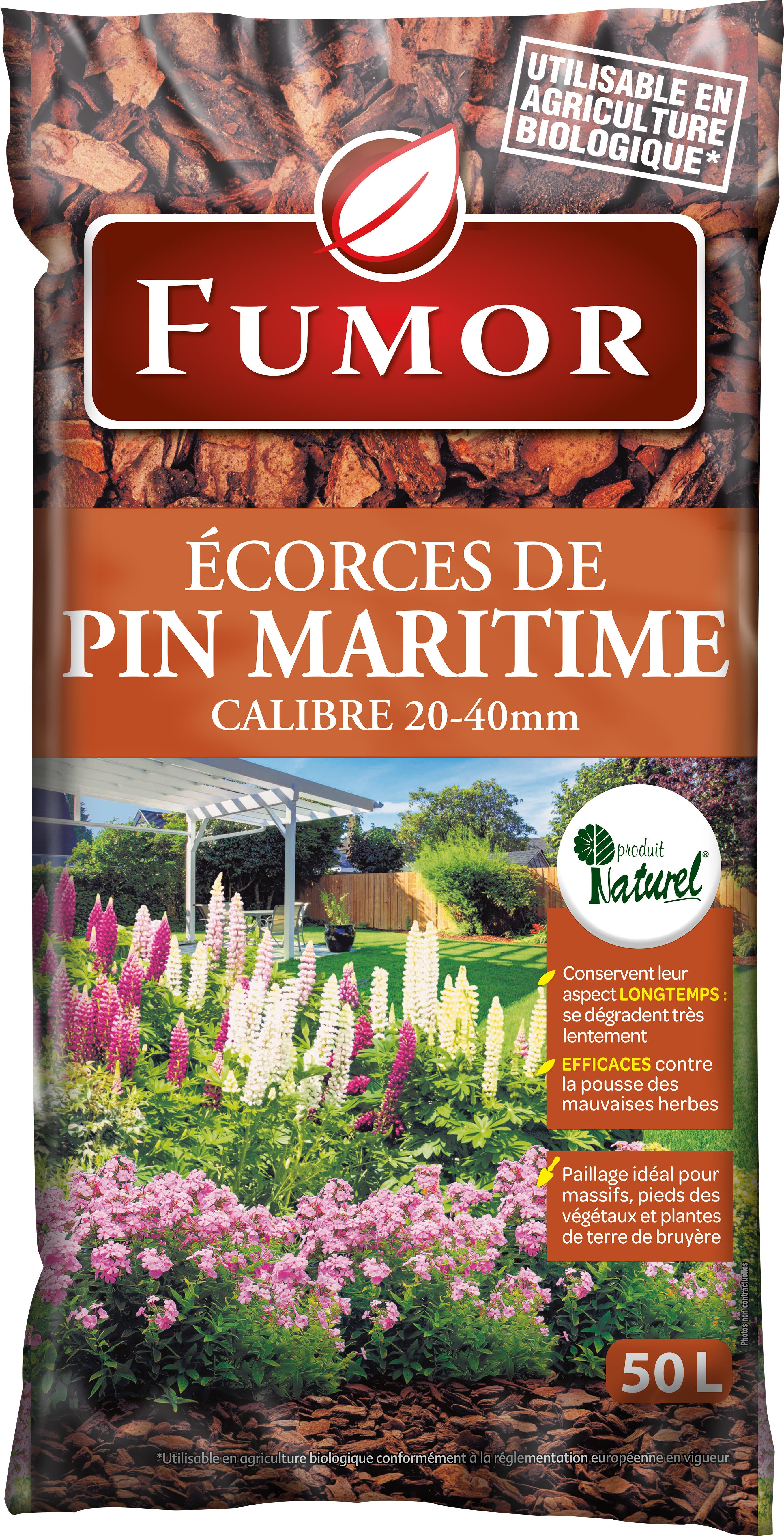 Ecorces de pin maritime FUMOR 20/40 50L | Leroy Merlin